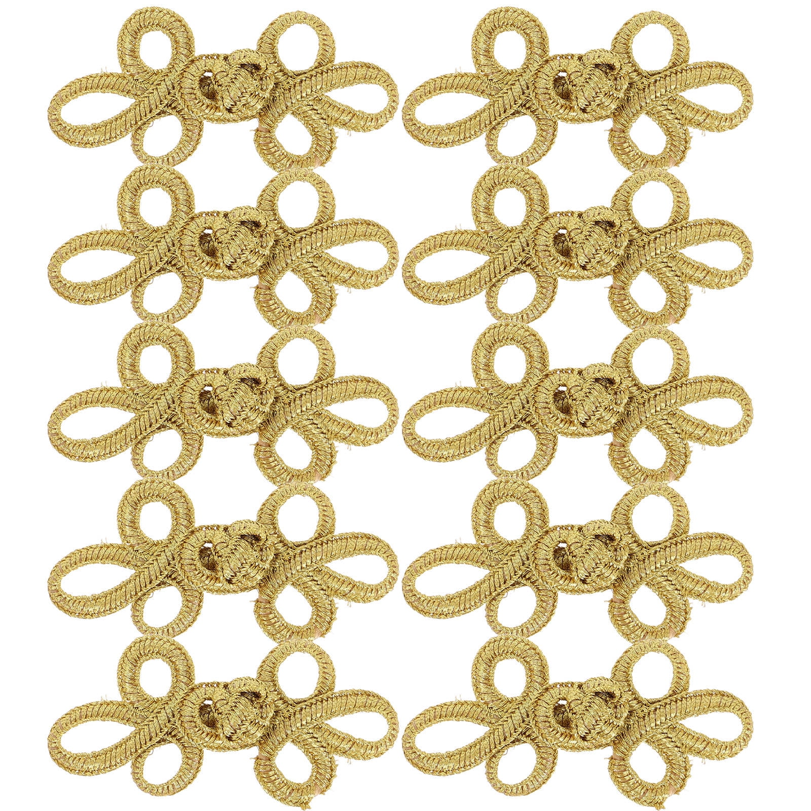 LOLIPPYY 10Pairs Golden Chinese Knot Buttons for Cheongsam Decorative ...