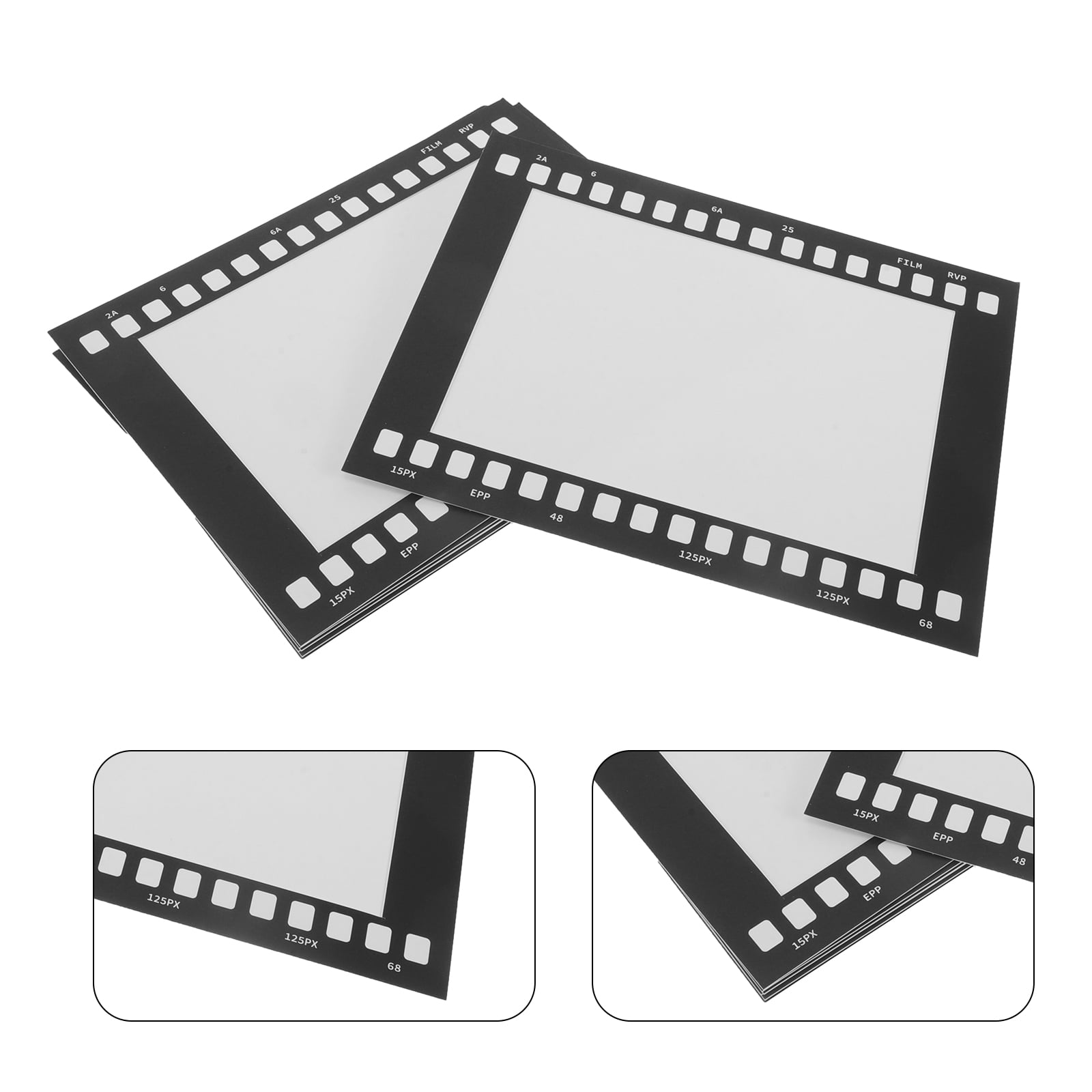 LOLIPPYY 10Pcs Black Cardboard Film Strip Photo Frames Retro Design ...