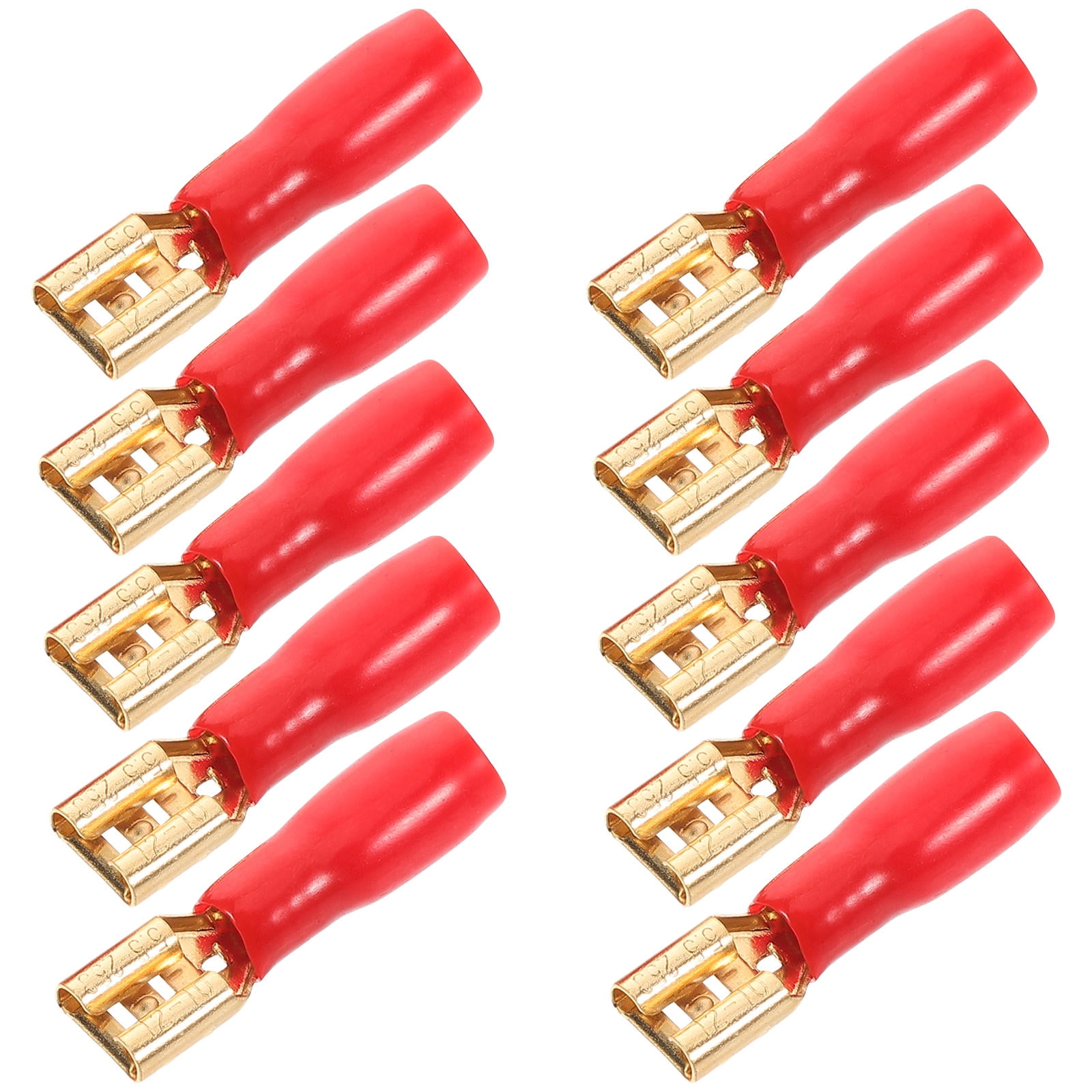 LOLIPPYY 10Pcs Car Speaker Wire Terminals Copper Gold Plated Clear ...