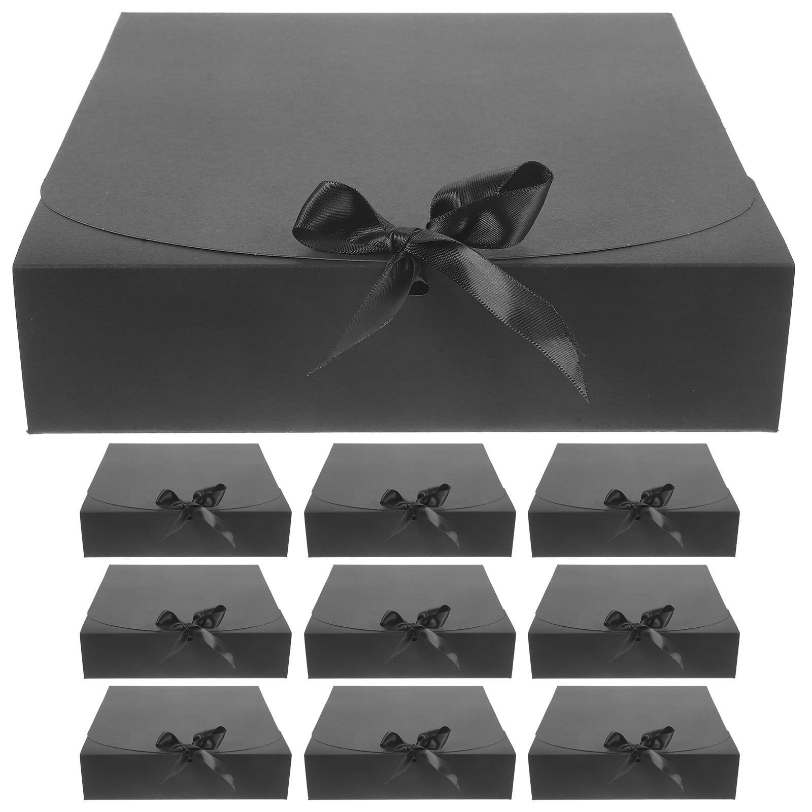 LOLIPPYY 10Pcs Cardstock Boxes Black Kraft Paper Wrapping for Special ...