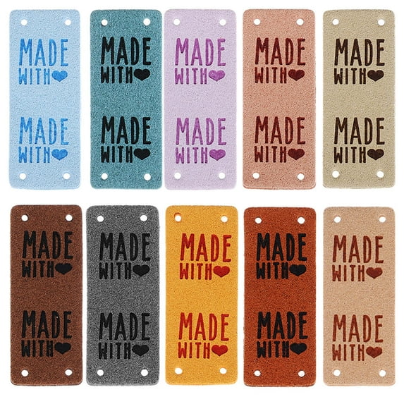 LOLIPPYY 10Pcs Crochet Labels PU Handmade Sewing Labels for Tailors ...