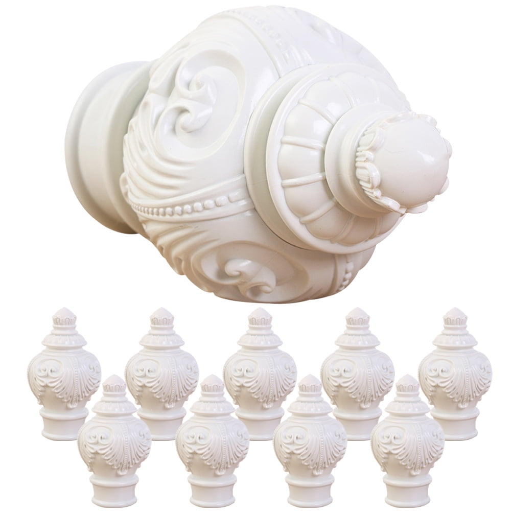 LOLIPPYY 10Pcs Curtain Finials Ends Cap Plastic Decorative Accessories ...