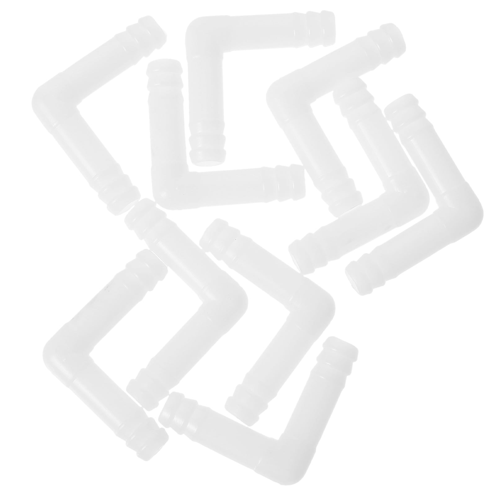 LOLIPPYY 10Pcs Elbow Water Tube Adapter White Plastic Connecting Pipes ...