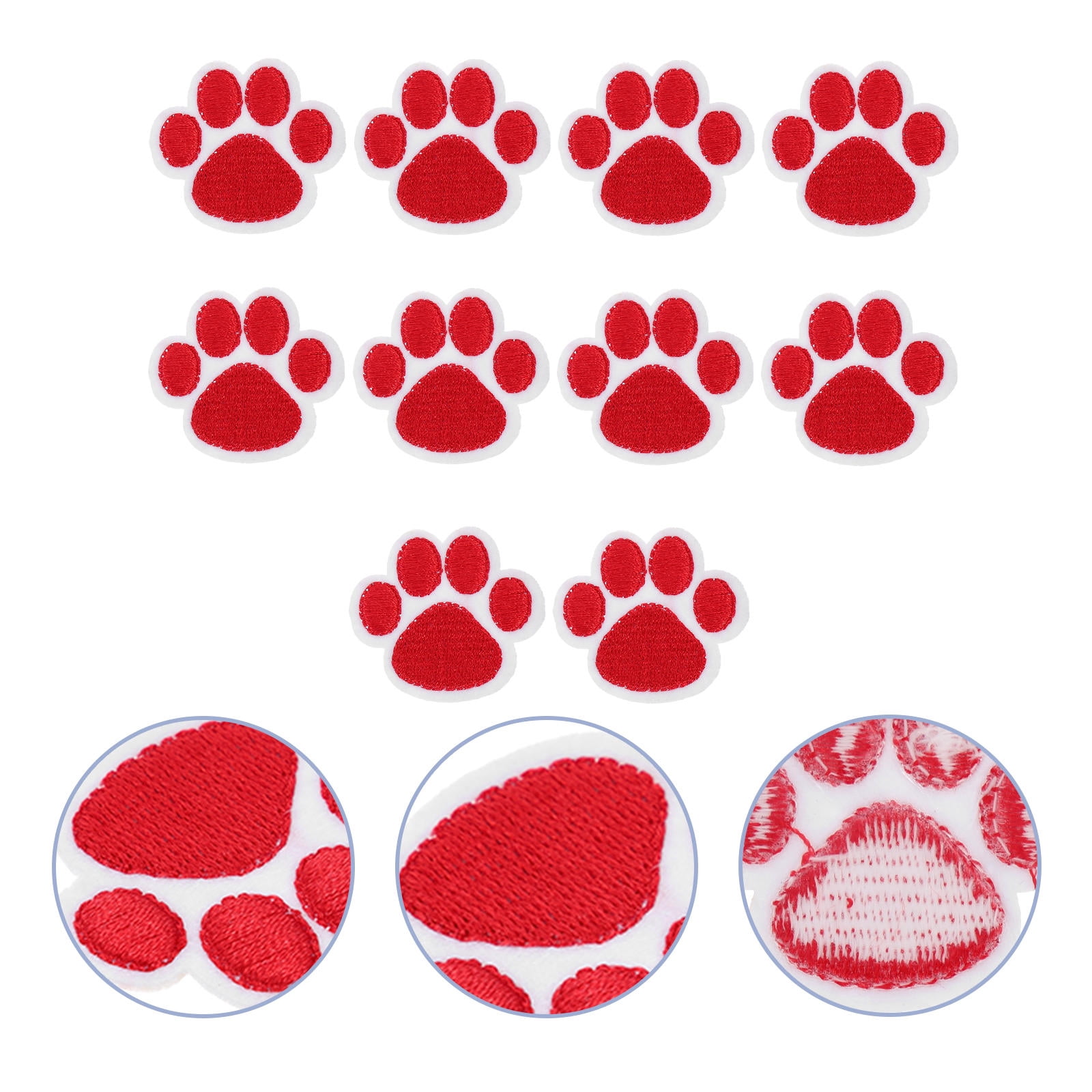LOLIPPYY 10Pcs Paw Shape Patches for Sweaters Red Cloth DIY Decoration ...
