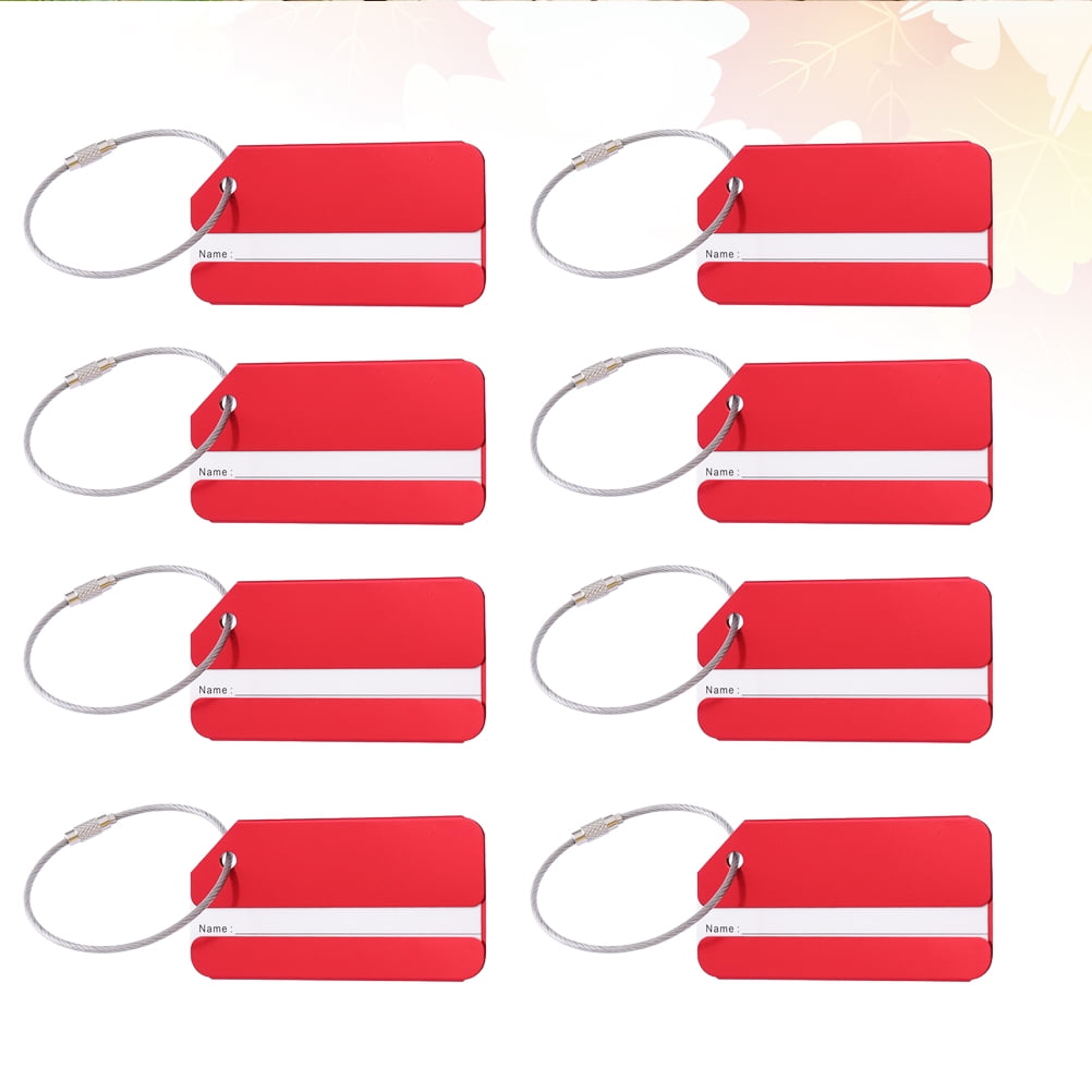 LOLIPPYY 10Pcs Red Aluminum Suitcase Name Tags with Screw Connector and ...