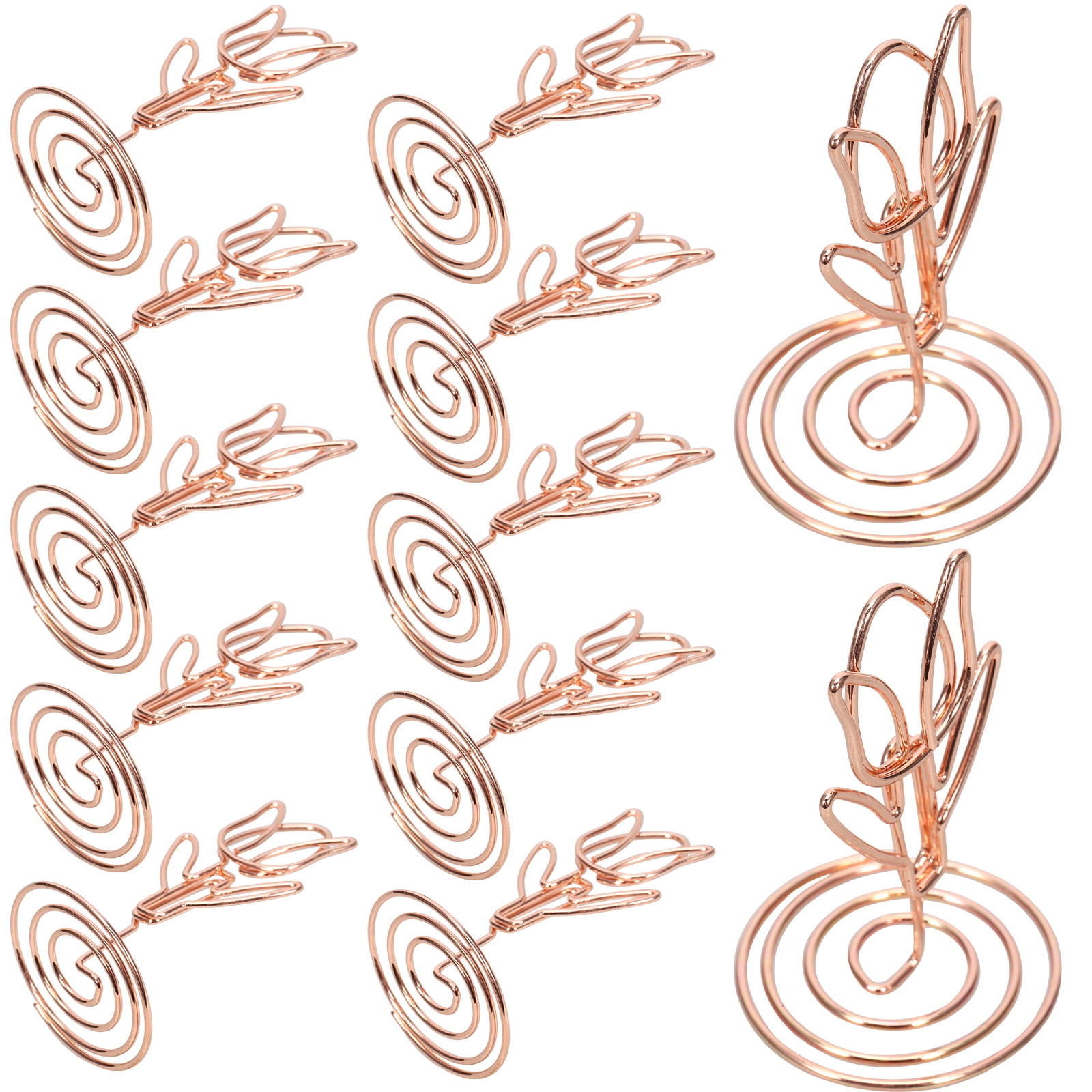 LOLIPPYY 10Pcs Rose Gold Table Sign Holders with Flower Style for ...