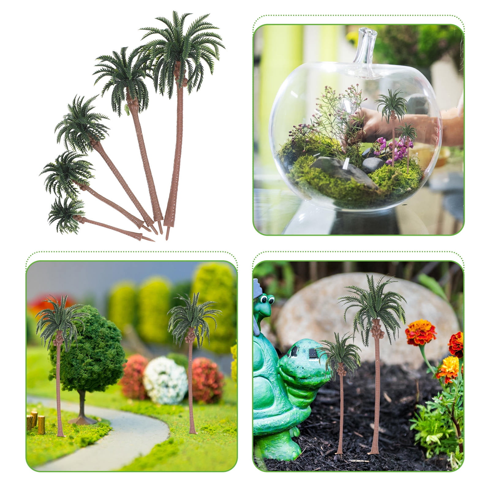 LOLIPPYY 10Pcs Set Model Palm Trees for Diorama Lifelike Appearance ...