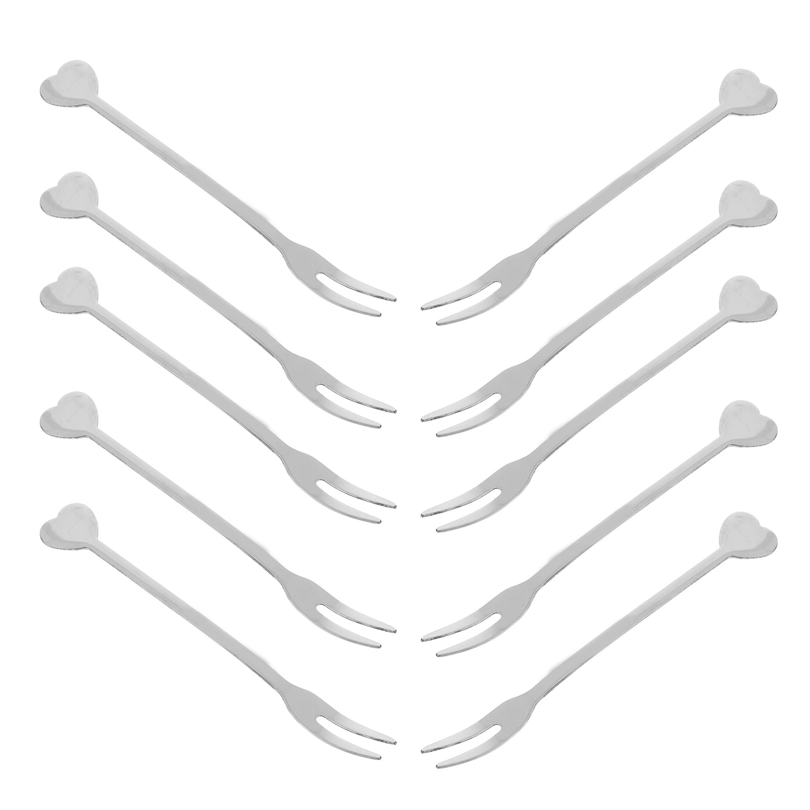 LOLIPPYY 10Pcs Small Stainless Steel Heart Shaped Dessert Forks for ...