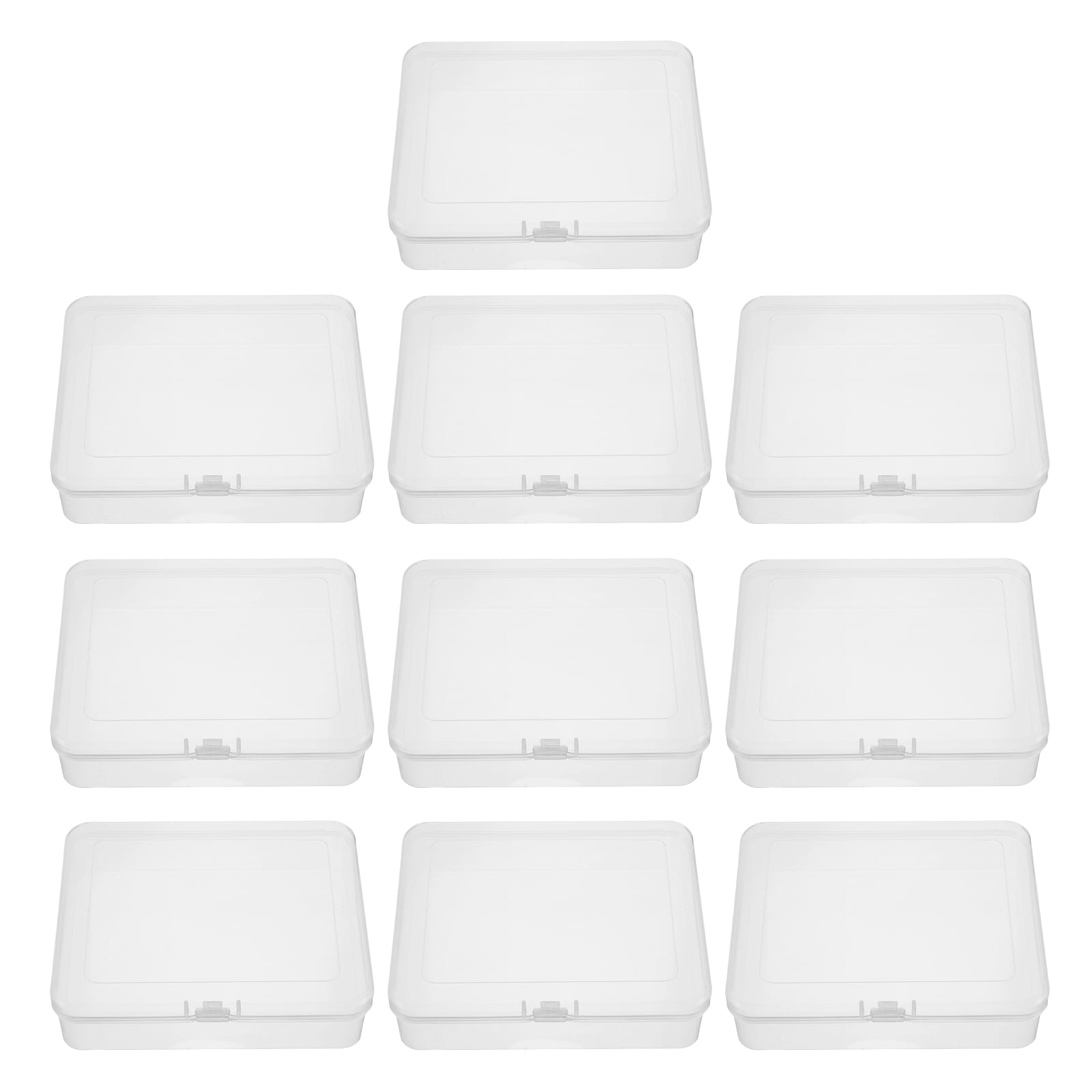 LOLIPPYY Set of 10 Transparent Plastic Storage Boxes Compact ...