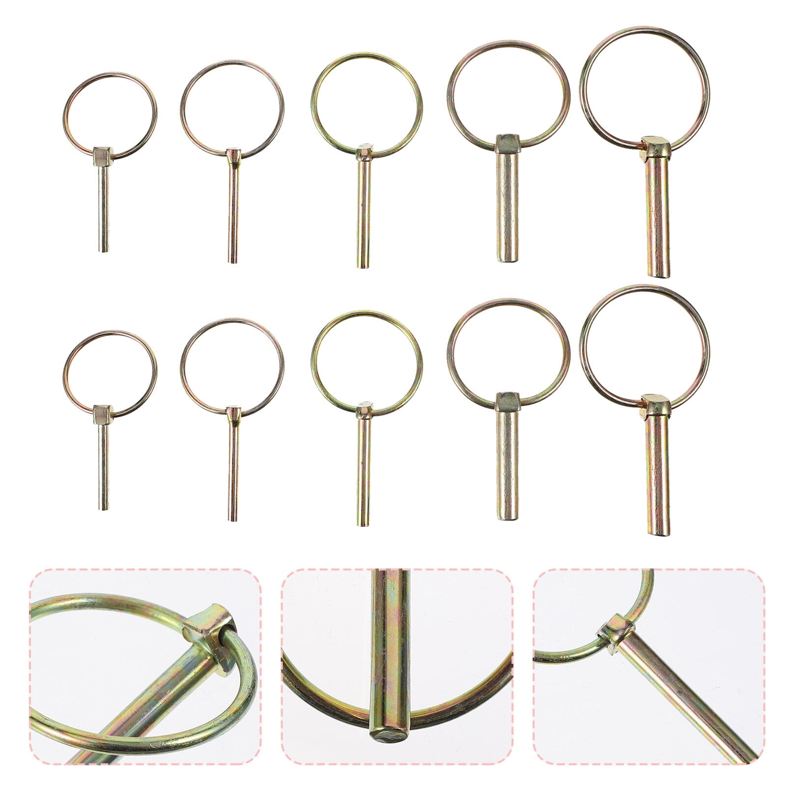 LOLIPPYY 10Pcs Zinc Plated Lynch Pin with Quick Disconnect Spring ...