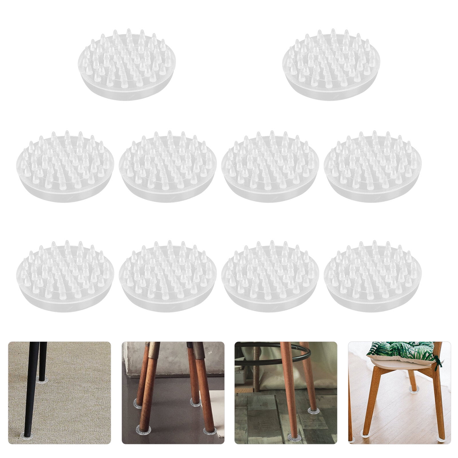 LOLIPPYY 10Set Clear Furniture Foot Covers for Non Slip Floor ...