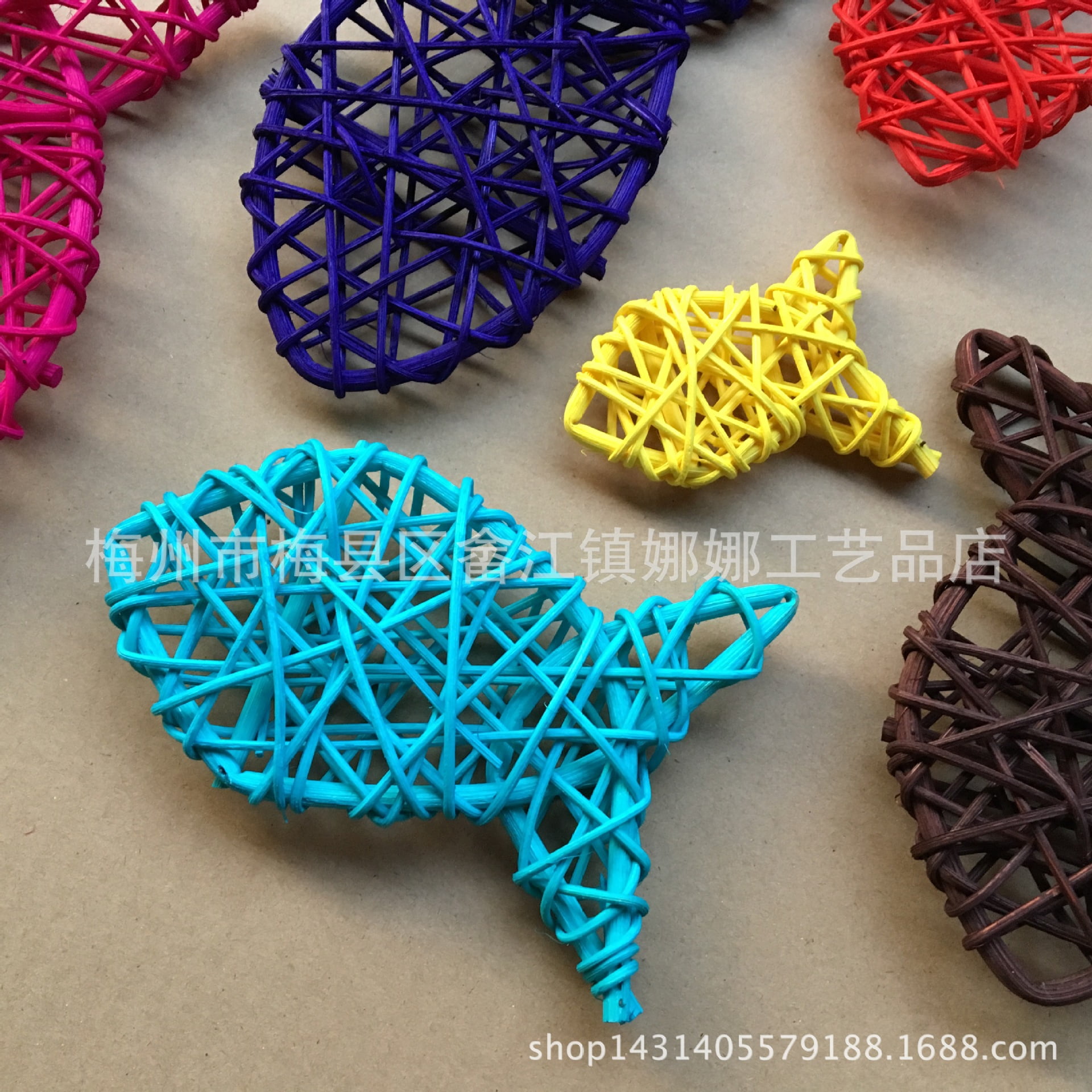LOLIPPYY 10pcs Rattan Fish Ornaments Nautical Theme Decor Vintage ...