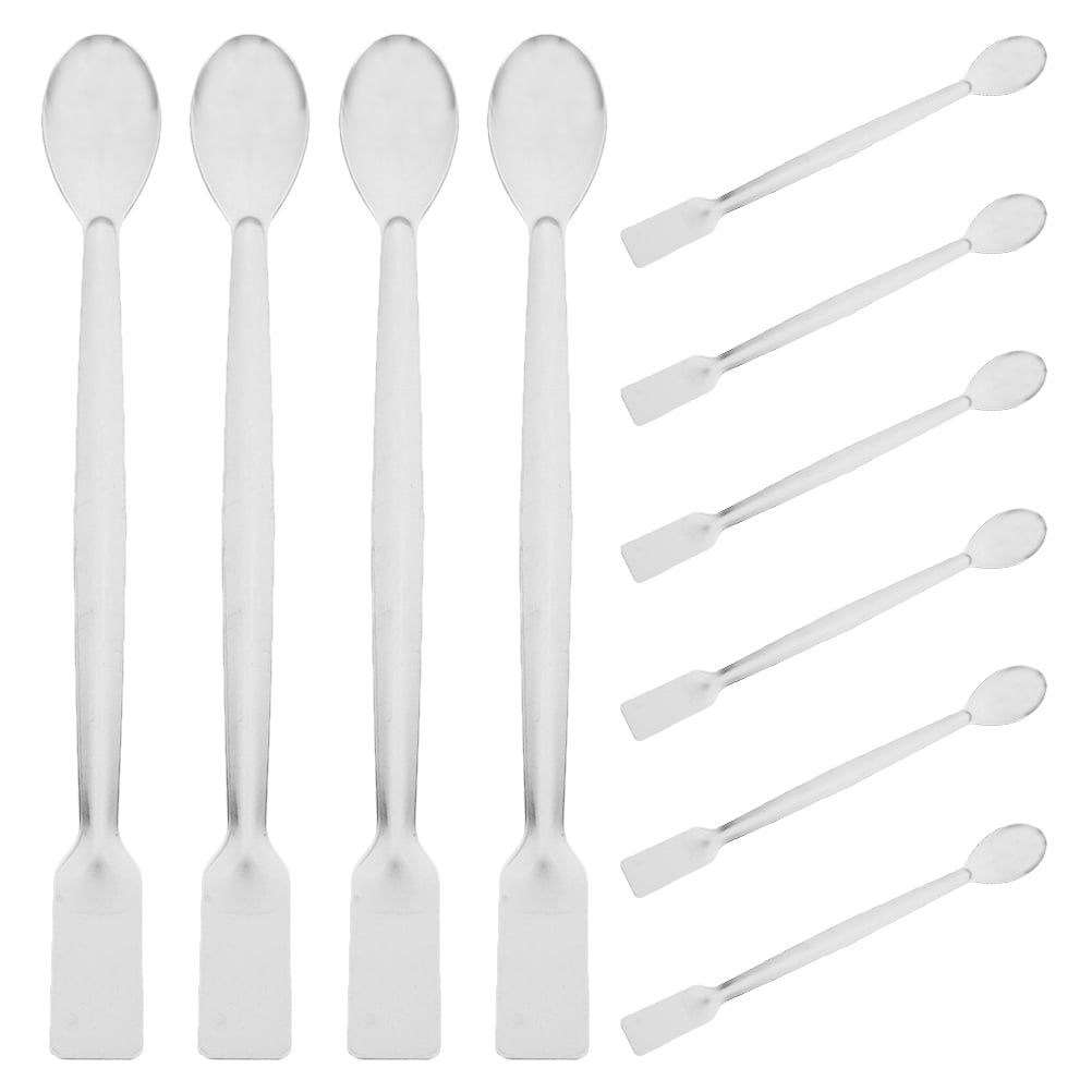 LOLIPPYY 10pcs Stainless Steel Lab Spatulas Micro Sampling Scoop Double ...