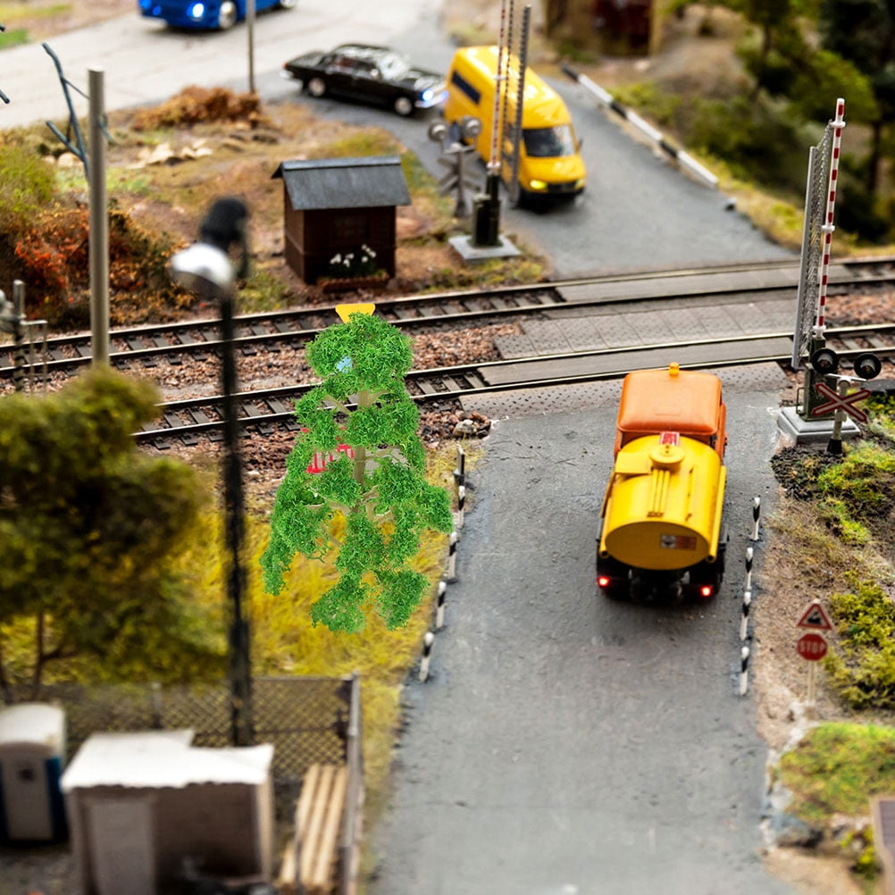 LOLIPPYY 10pcs Trees For Diorama Green Plastic Mini Trees For Diorama ...