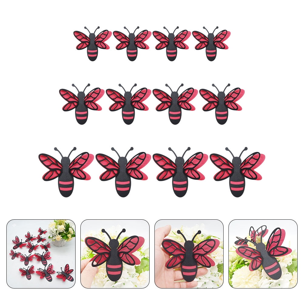 LOLIPPYY 12 Pieces 3D Bee Wall Decals Iridescent Paper Removable for ...