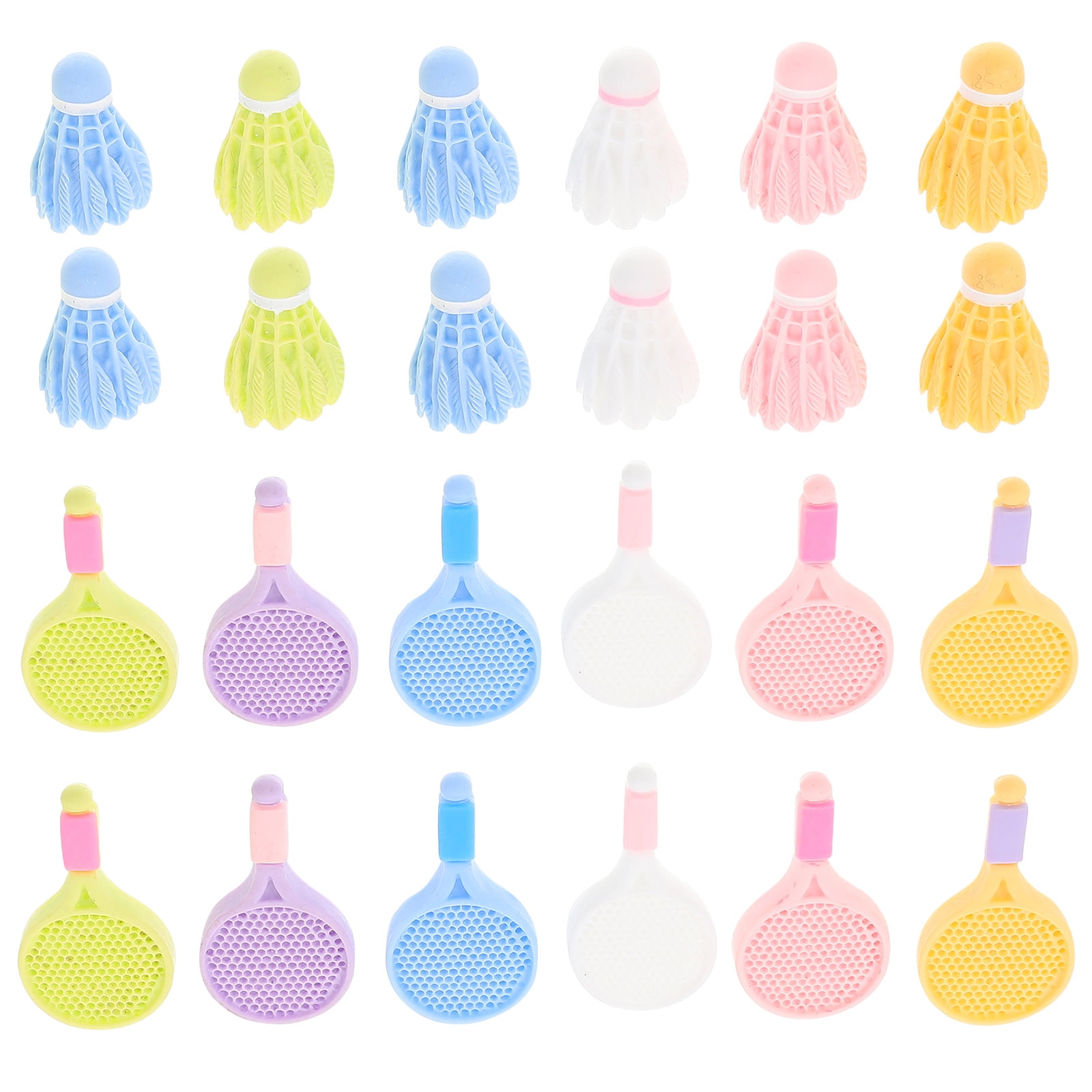 LOLIPPYY 12 Sets Mini Model Badminton Racket Resin for Children's Room ...