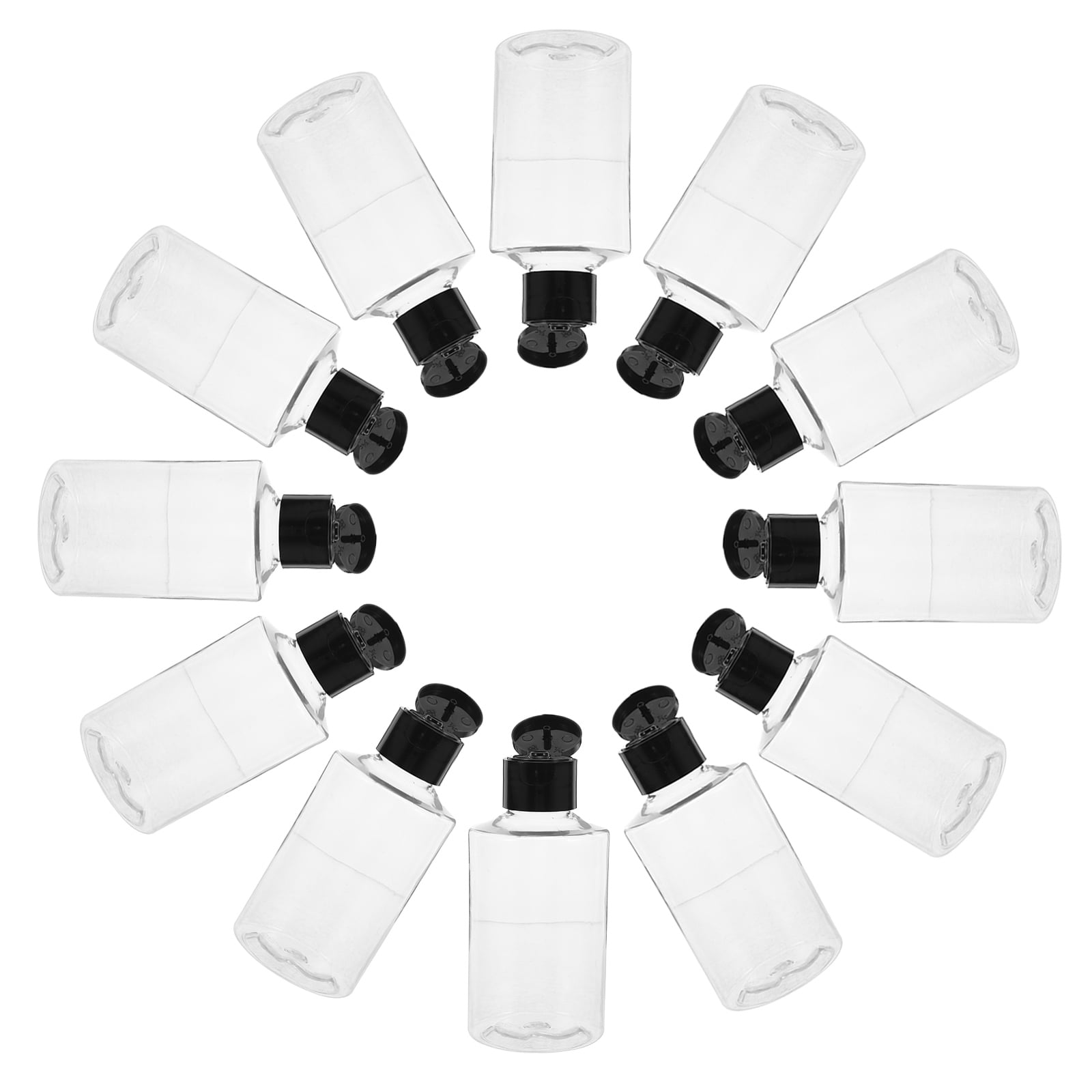 LOLIPPYY 12Pcs Leakproof Clear Flip Top Bottles for Accurate Liquid ...