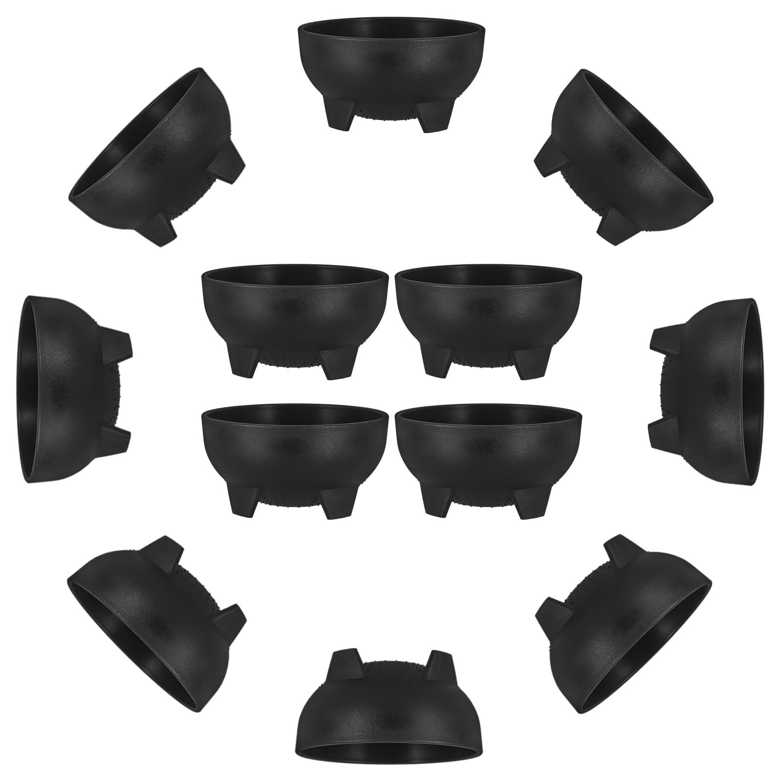 LOLIPPYY Set of 12 Black Plastic Mexican Salsa Bowls with Footed Base ...
