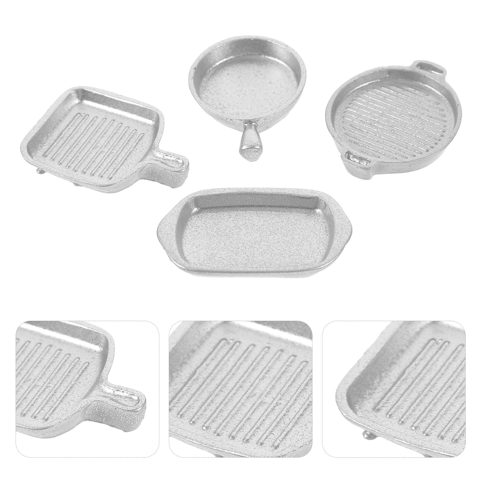 LOLIPPYY 12Pcs Miniature Kitchen Accessories Silver Resin Miniature ...