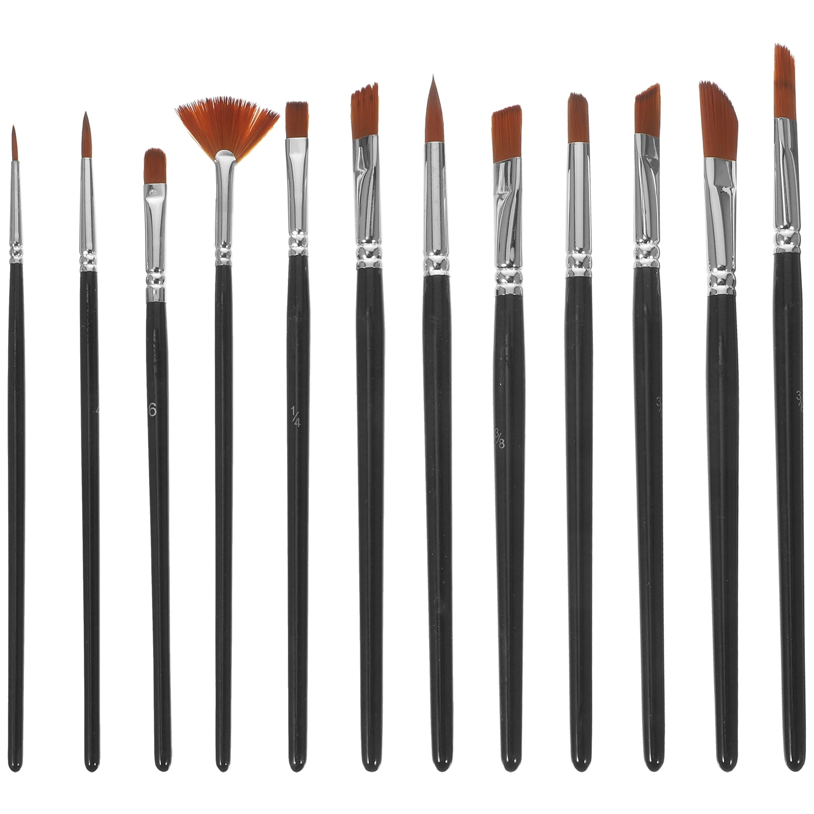 LOLIPPYY 12-Piece Pigment Paintbrush Set with Flat Tips for Oil ...