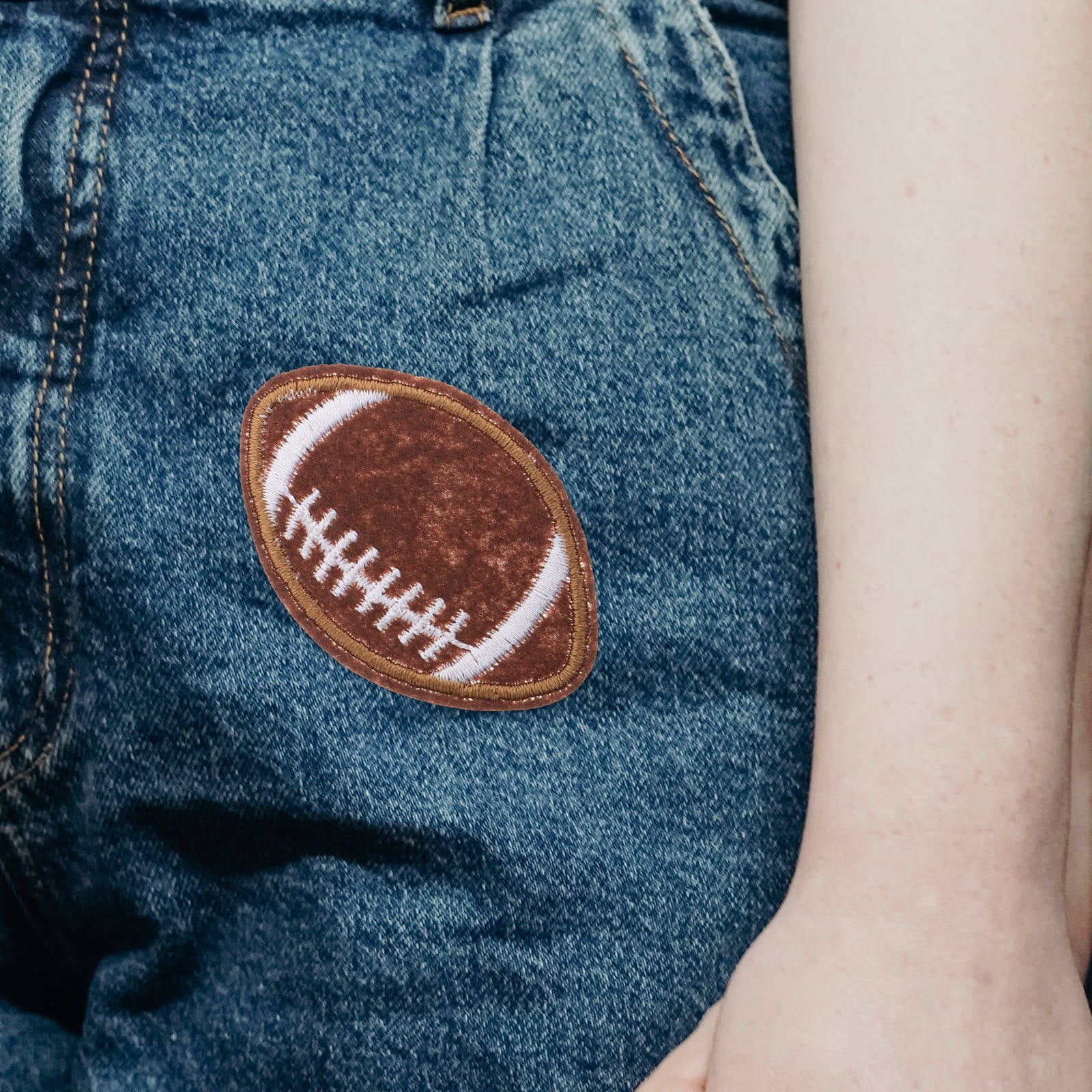 LOLIPPYY 12Pcs Rugby Embroidery Patches Iron on Light Brown for Sports ...