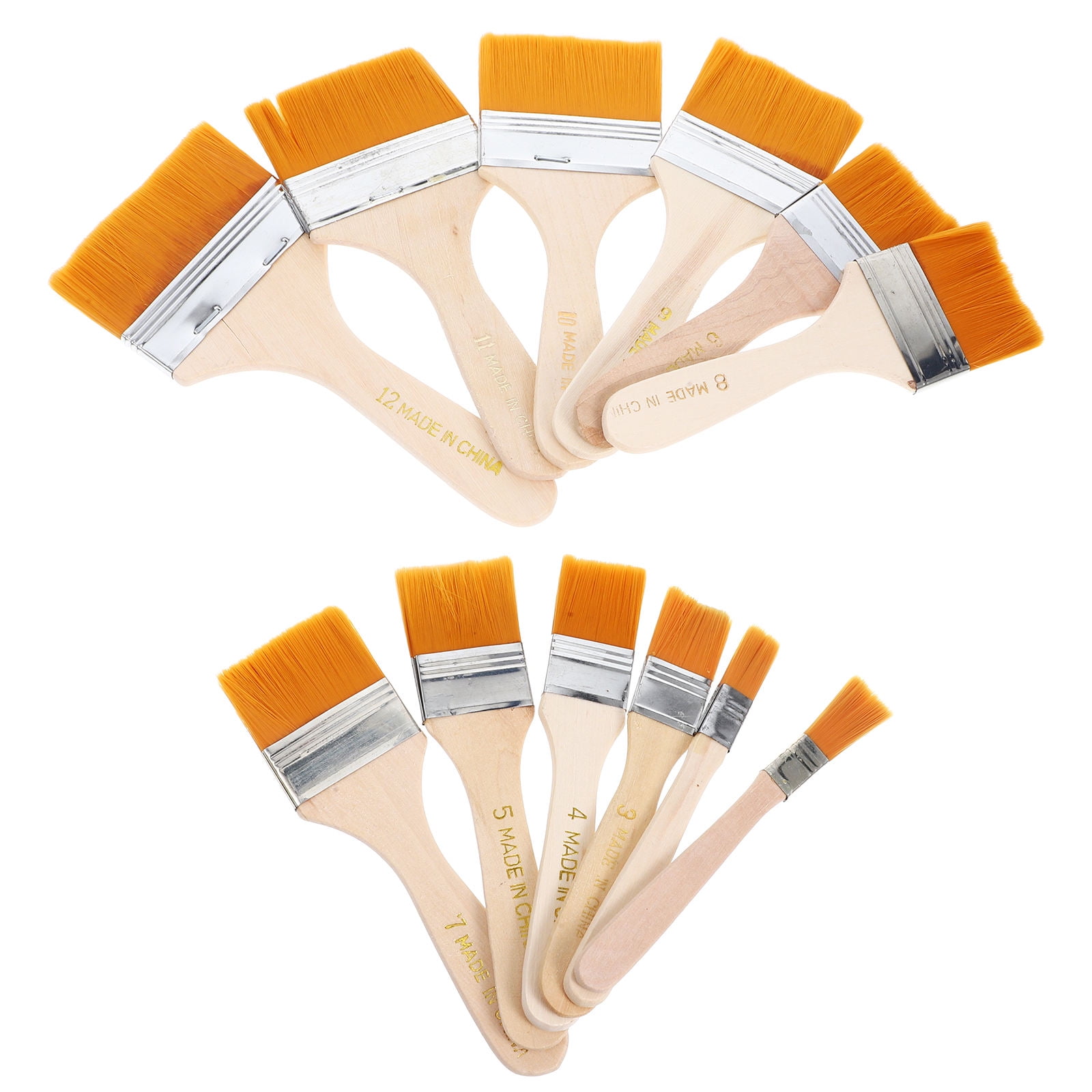 LOLIPPYY 12Pcs Set of Wall Painting Brushes for Handles Flat Shape ...