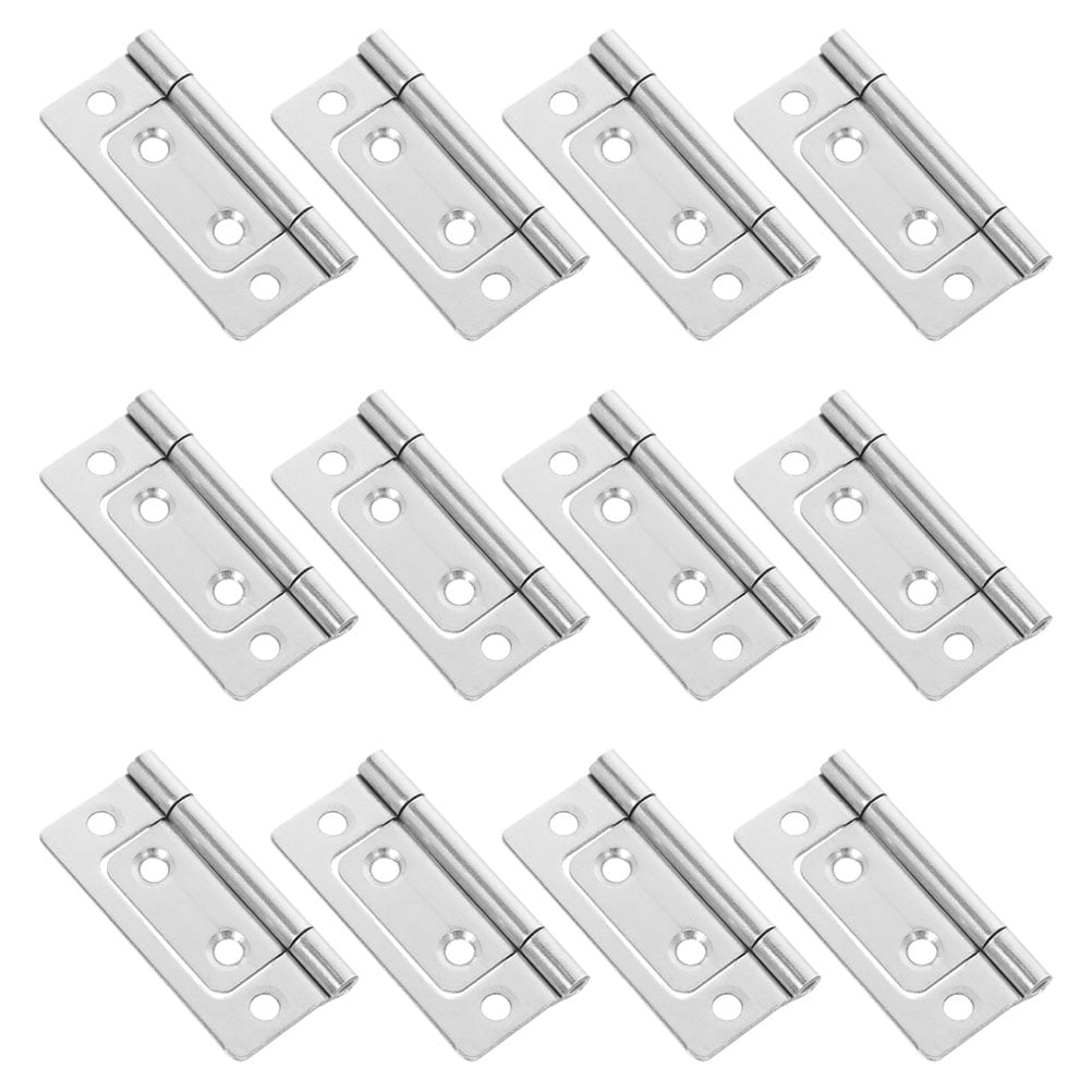 LOLIPPYY 12Pcs Silent Flat Door Hinges Non Mortise Self Closing Metal ...