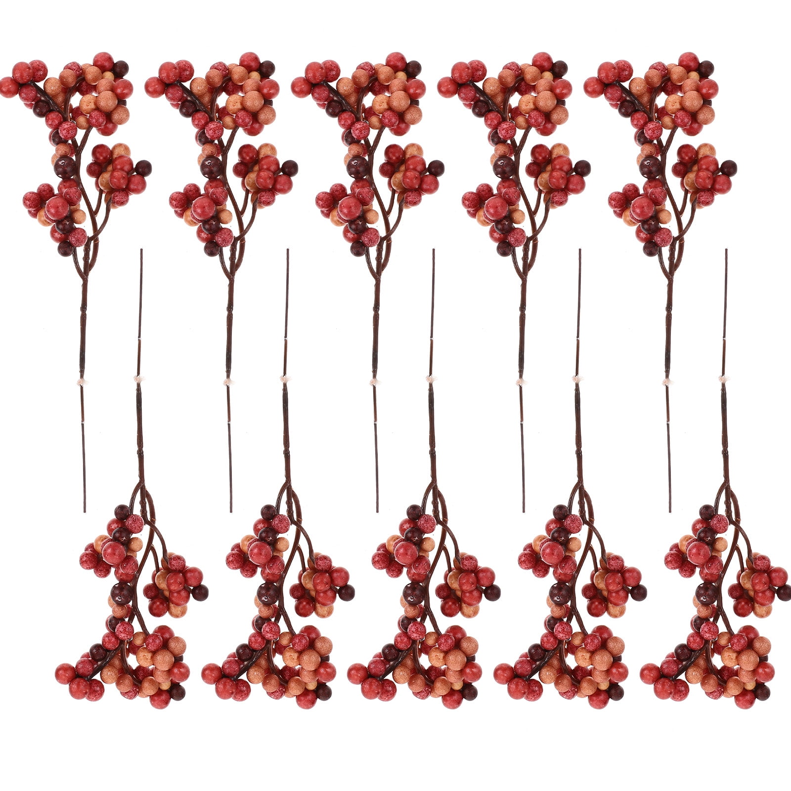 LOLIPPYY 12Pcs Simulation Christmas Berry Stems Dark Red for Festive ...