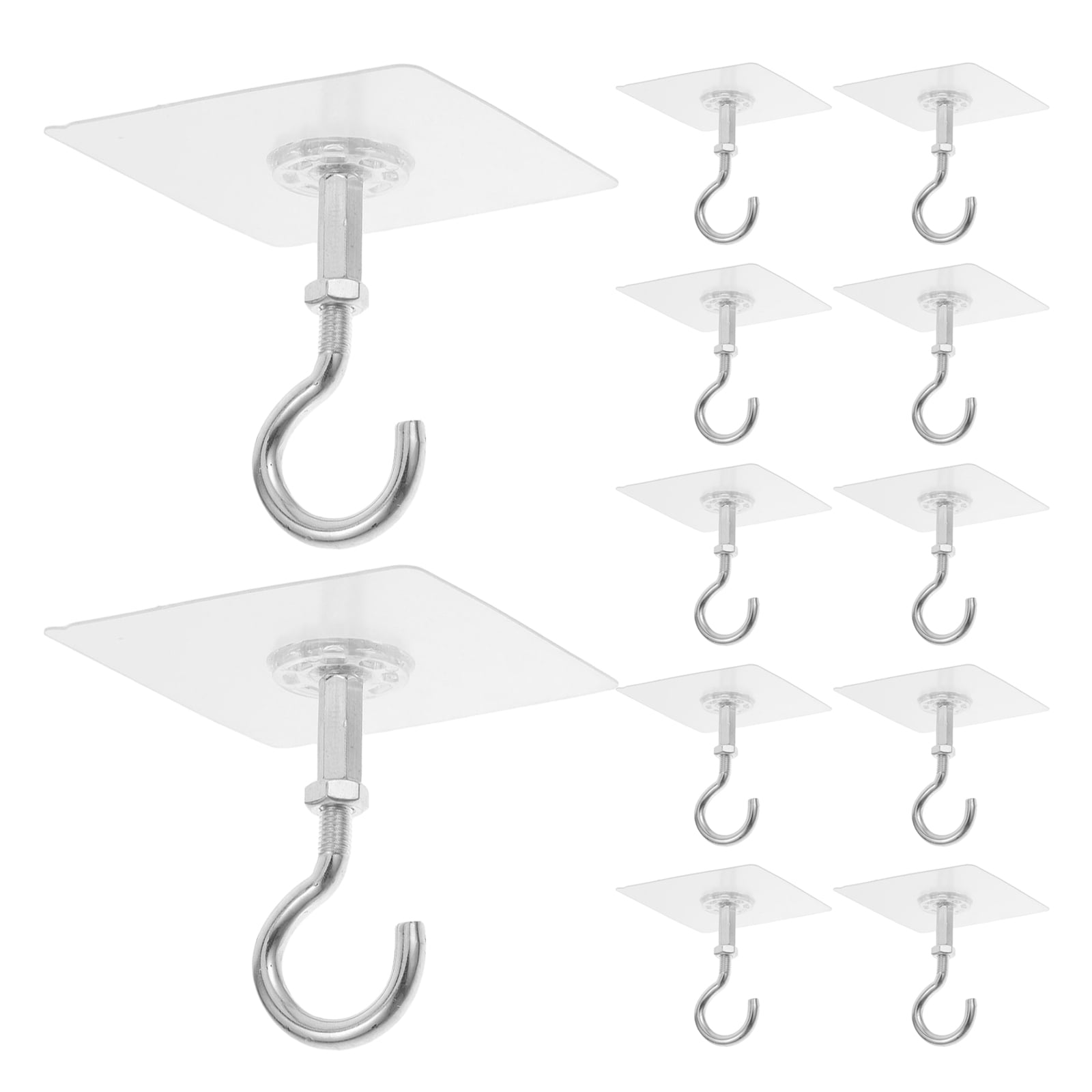 LOLIPPYY 12pcs Self-Stick Ceiling Hooks: No Drill Adhesive Hooks For ...