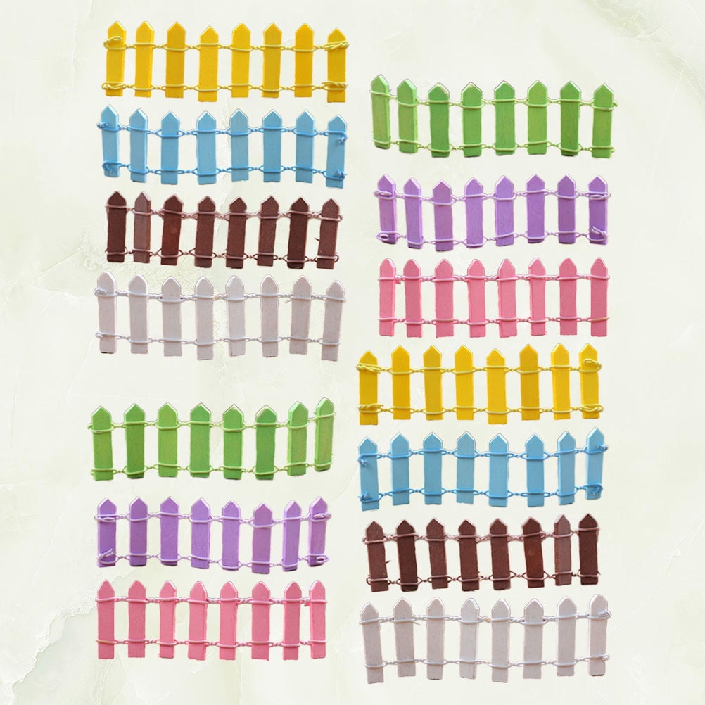 LOLIPPYY 14PCS Mini Picket Fence Micro Landscape Fences Assorted Color ...
