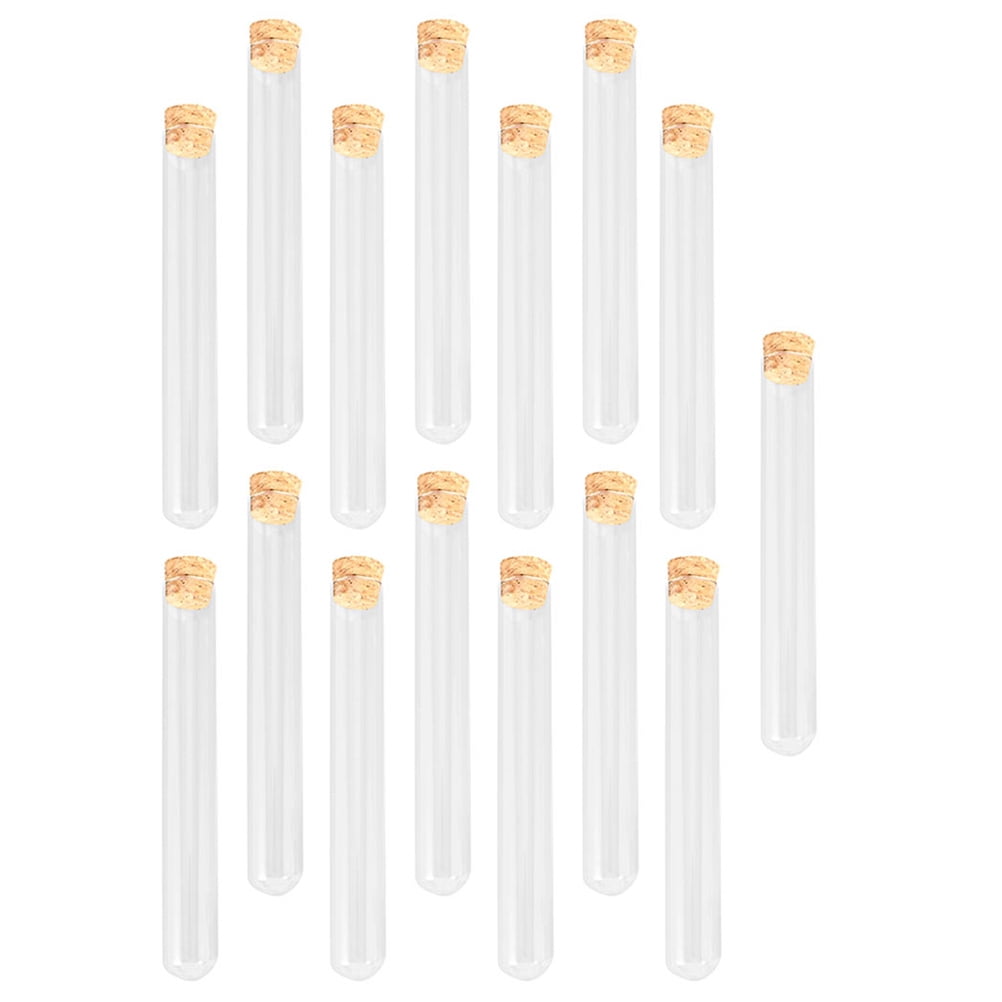 LOLIPPYY 15Pcs Borosilicate Test Tube Container Transparent for ...