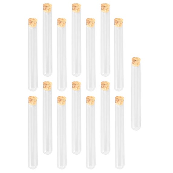 LOLIPPYY 15Pcs Borosilicate Test Tube Container Transparent for ...