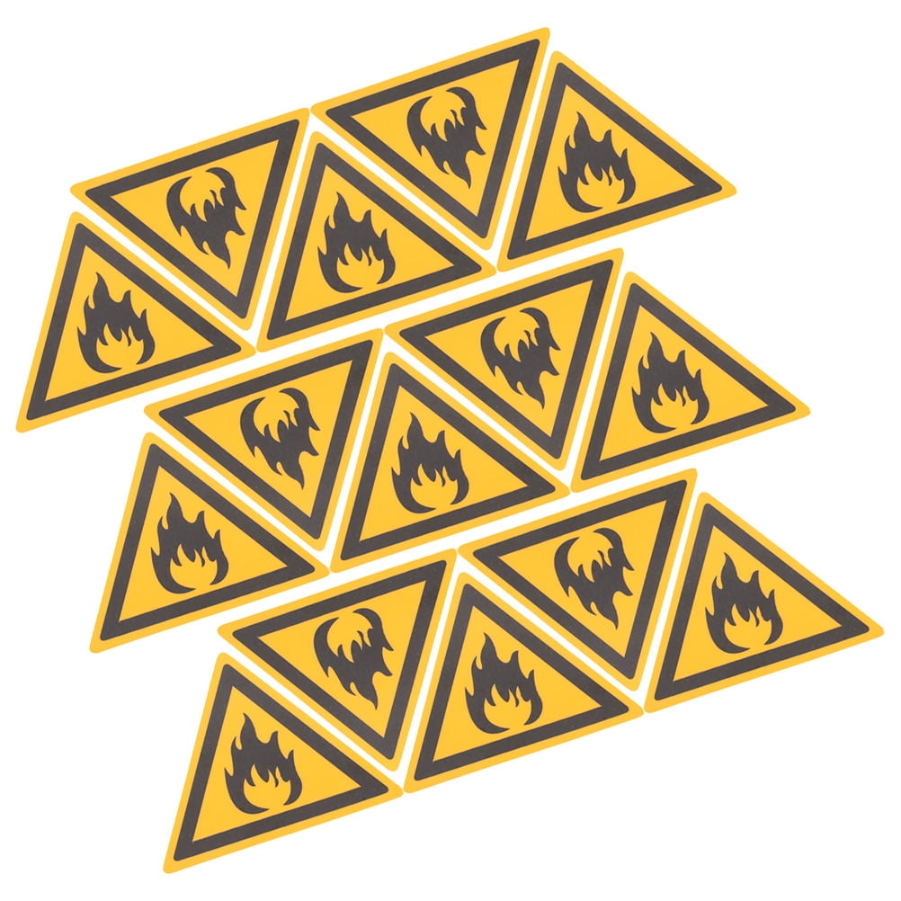 LOLIPPYY 15Pcs Fire Safety Warning Signs Yellow Flammable Caution ...
