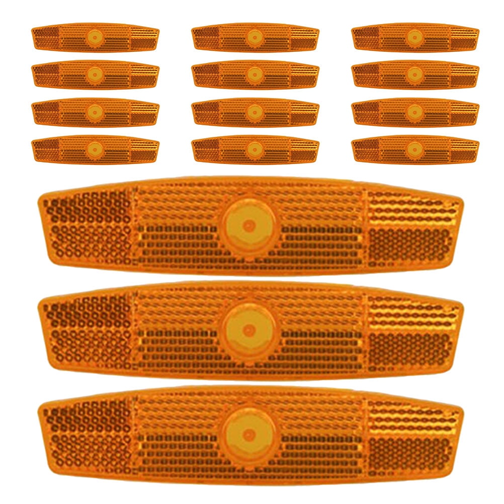 LOLIPPYY 15Pcs Mountain Bike Reflectors Complete Set Yellow Plastic ...