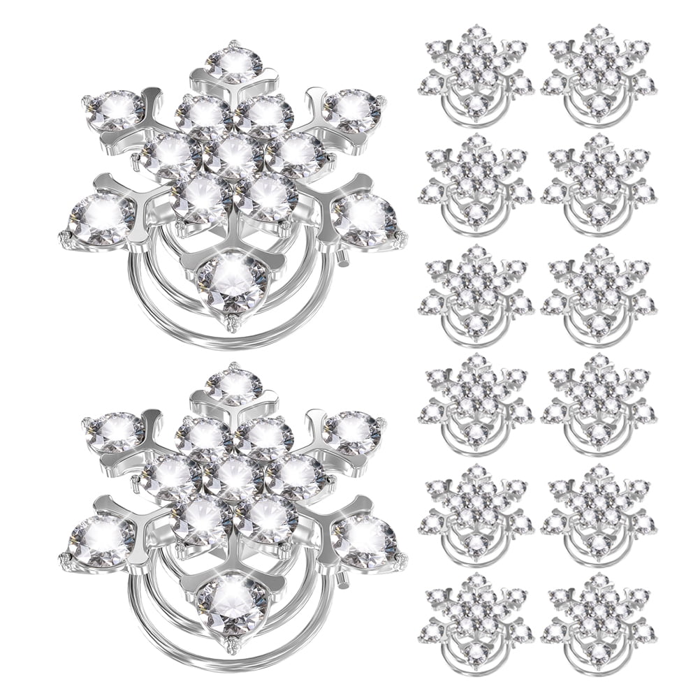 LOLIPPYY 15pcs Crystal Snowflake Spiral Hair Pins Set Gems Rhinestone ...