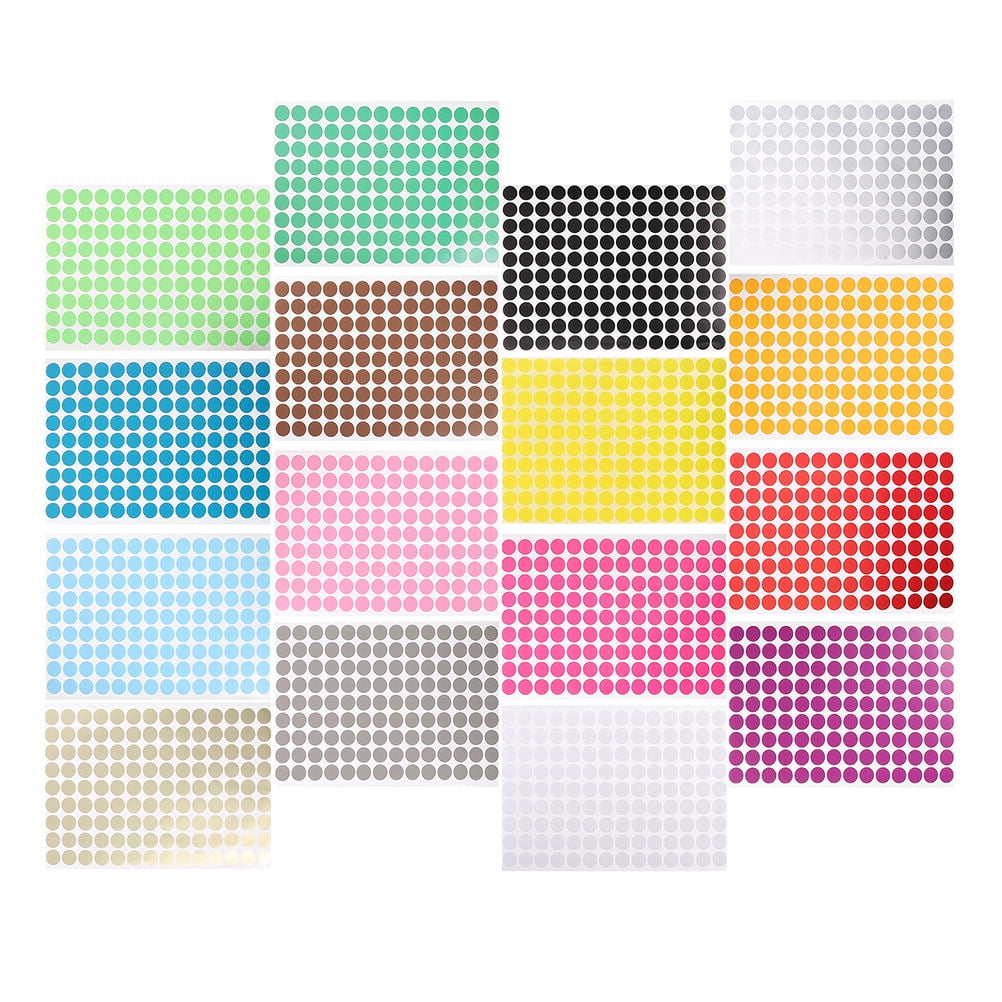 LOLIPPYY 16 Sheets Color Coded Numbers Stickers Round Adhesive Sticker ...