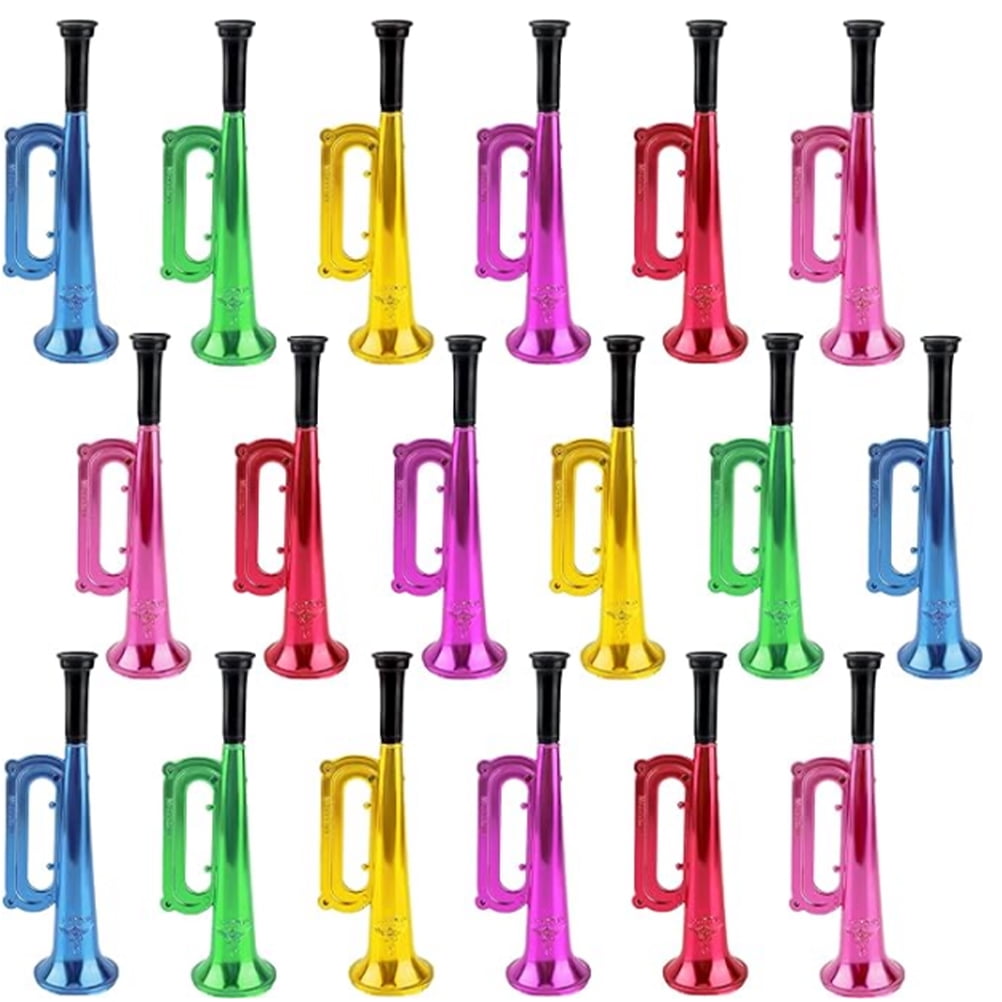 LOLIPPYY 18Pcs Assorted Color Plastic Party Horns Lightweight Durable ...