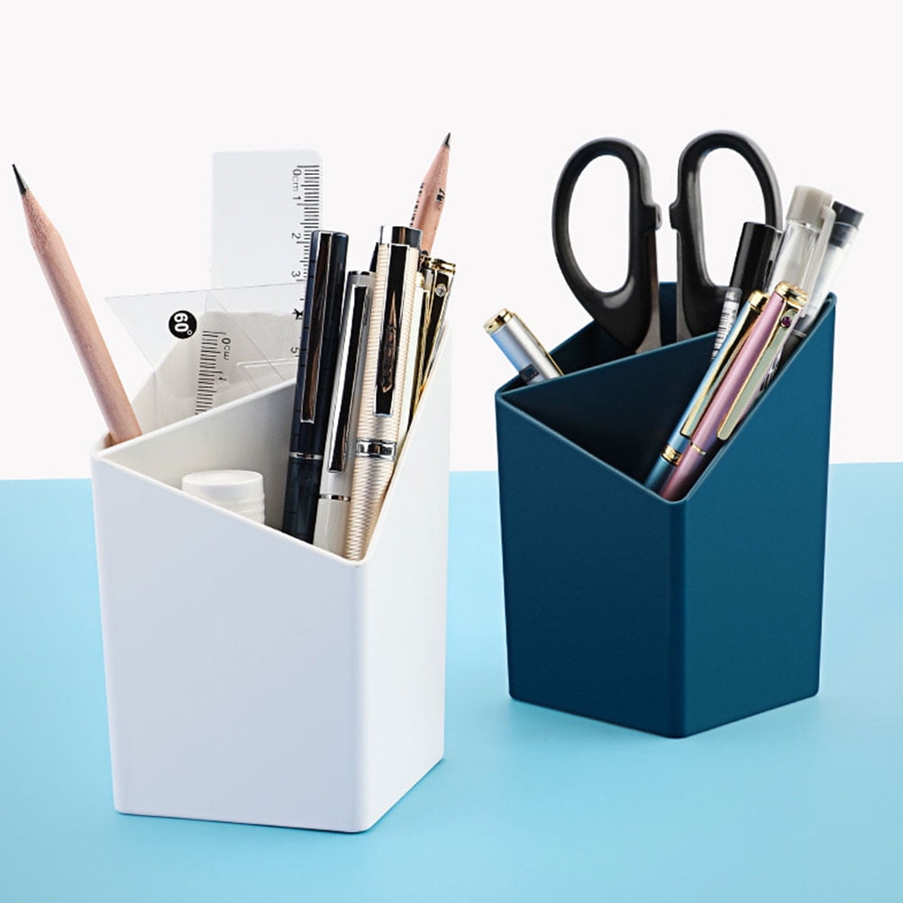 LOLIPPYY 1Pack Dark Blue Bucket Shape Pen Container for Stationery ...