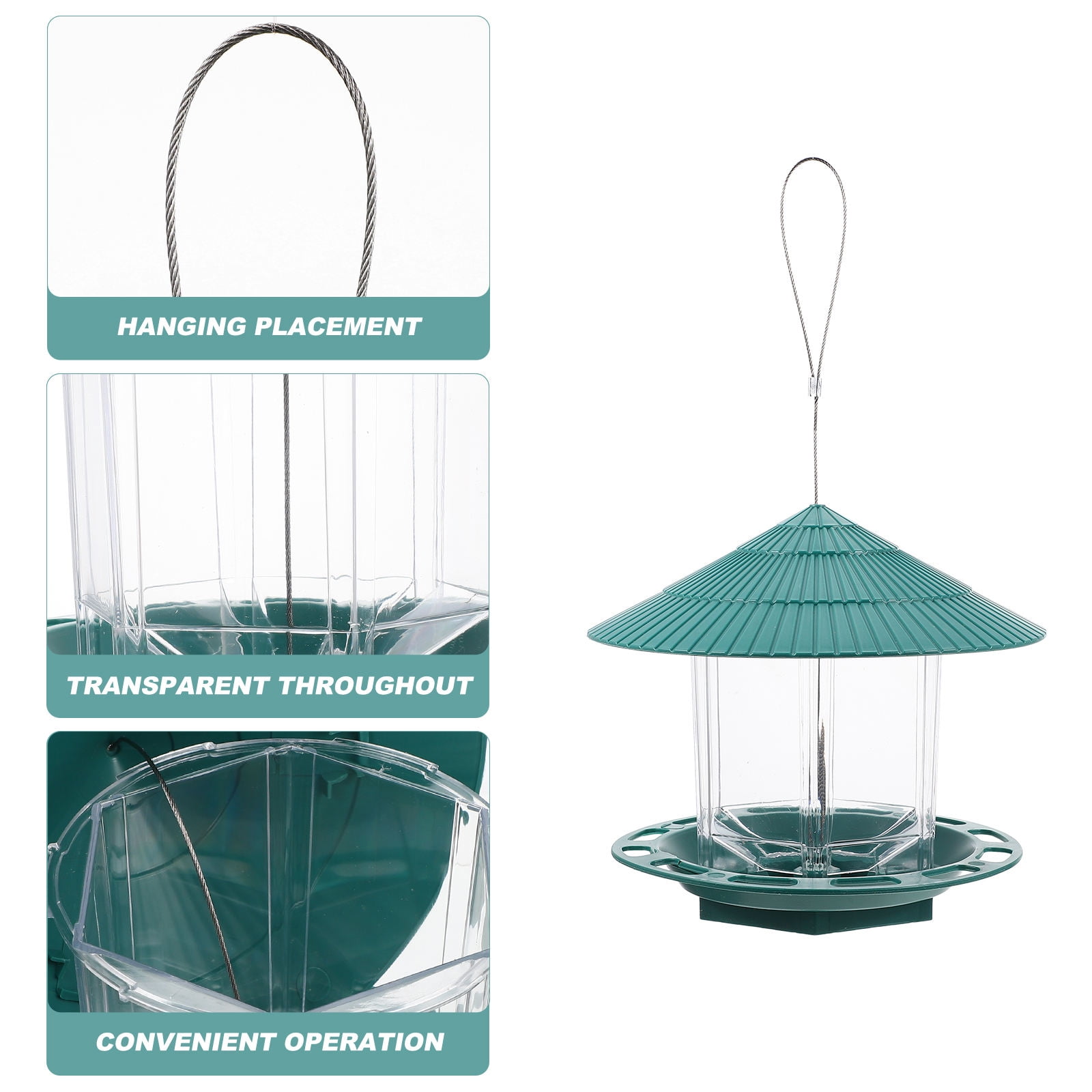 LOLIPPYY 1Pack Hanging Bird Automatic Feeder Plastic Bird Food ...