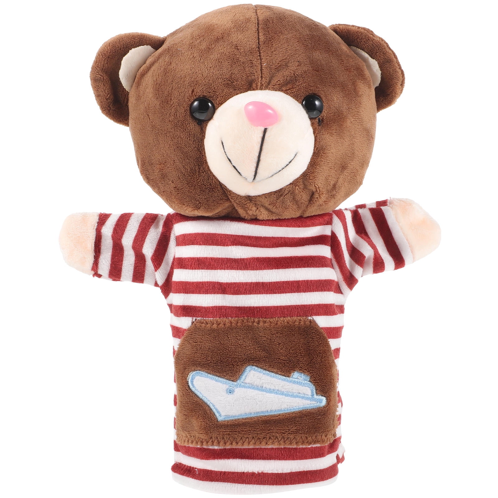 LOLIPPYY 1-Pack Light Brown Plush Bear Hand Puppet Doll 9.43x8.65x4 ...