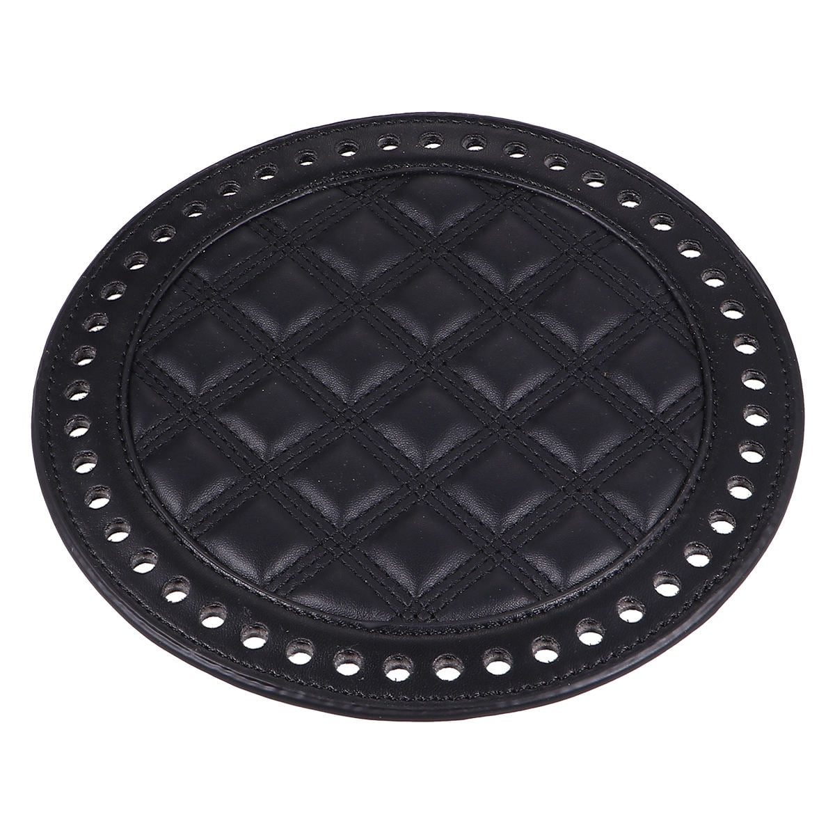 LOLIPPYY 1Pack Round Bag Bottom for Crochet Black Artificial Leather ...