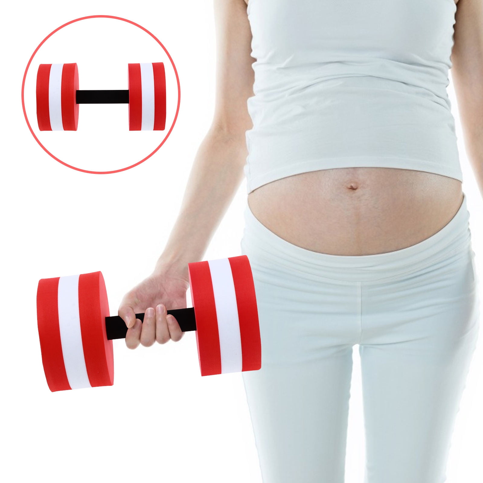 LOLIPPYY 1Pack Water Fitness Barbells Red EVA Aquatic Exercise for ...