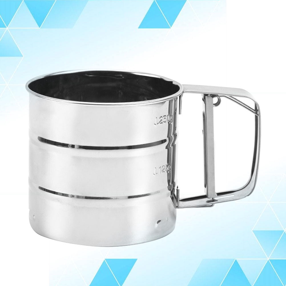 LOLIPPYY 1Pc Baking Filter Handheld Silver Stainless Steel Flour Sieve ...