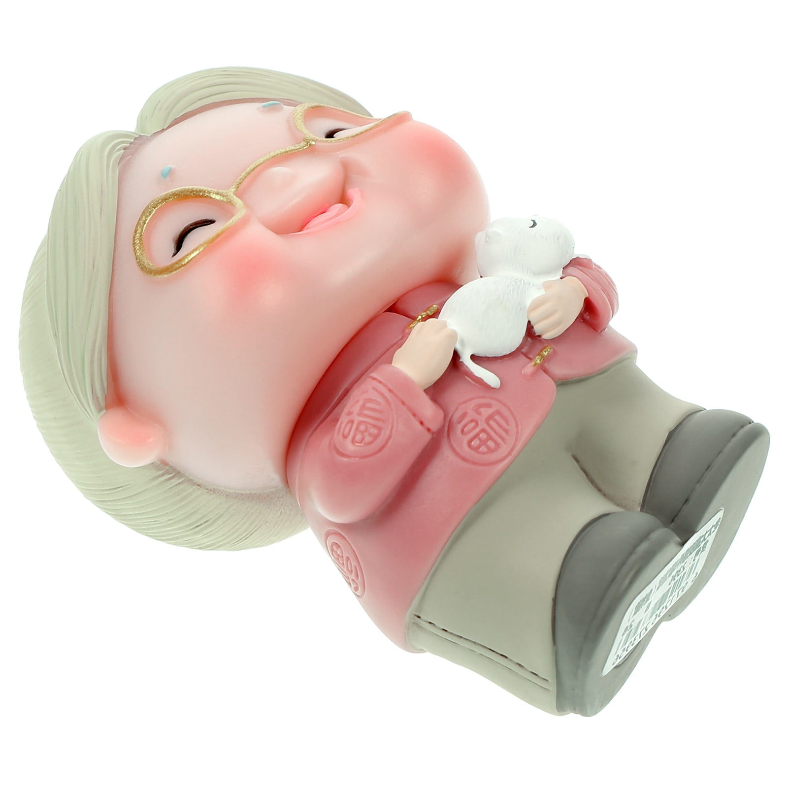 LOLIPPYY 1Pc Old Woman Figure Cake Topper Pink PVC Birthday Decor for ...
