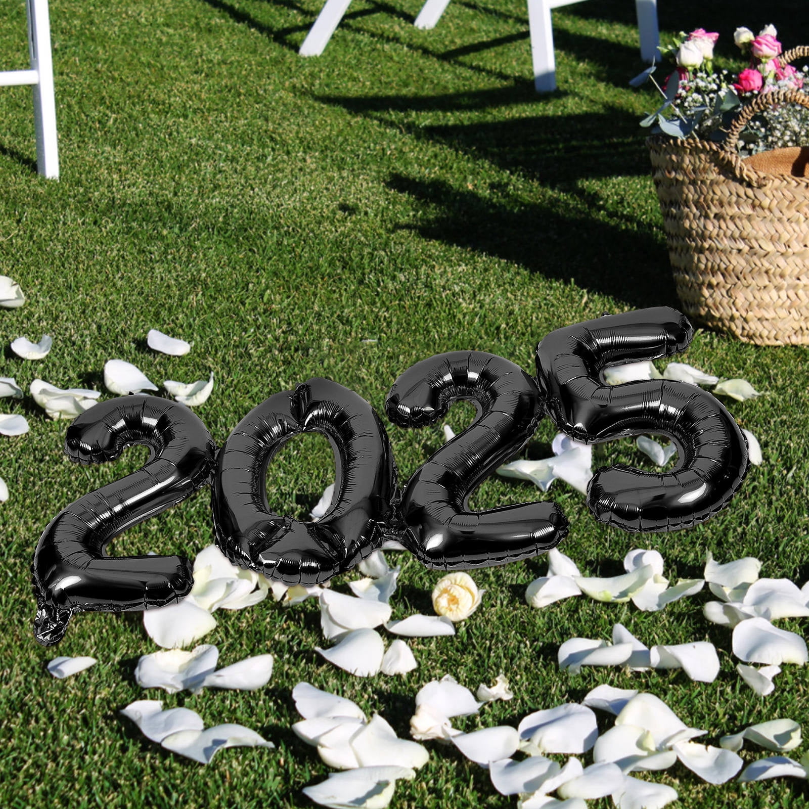 LOLIPPYY 1Set Black 2025 Balloons for New Year Eve Party Decorations ...