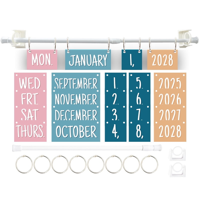 LOLIPPYY 1Set Colorful Calendar Bulletin Board - Colorful Flip Calendar ...