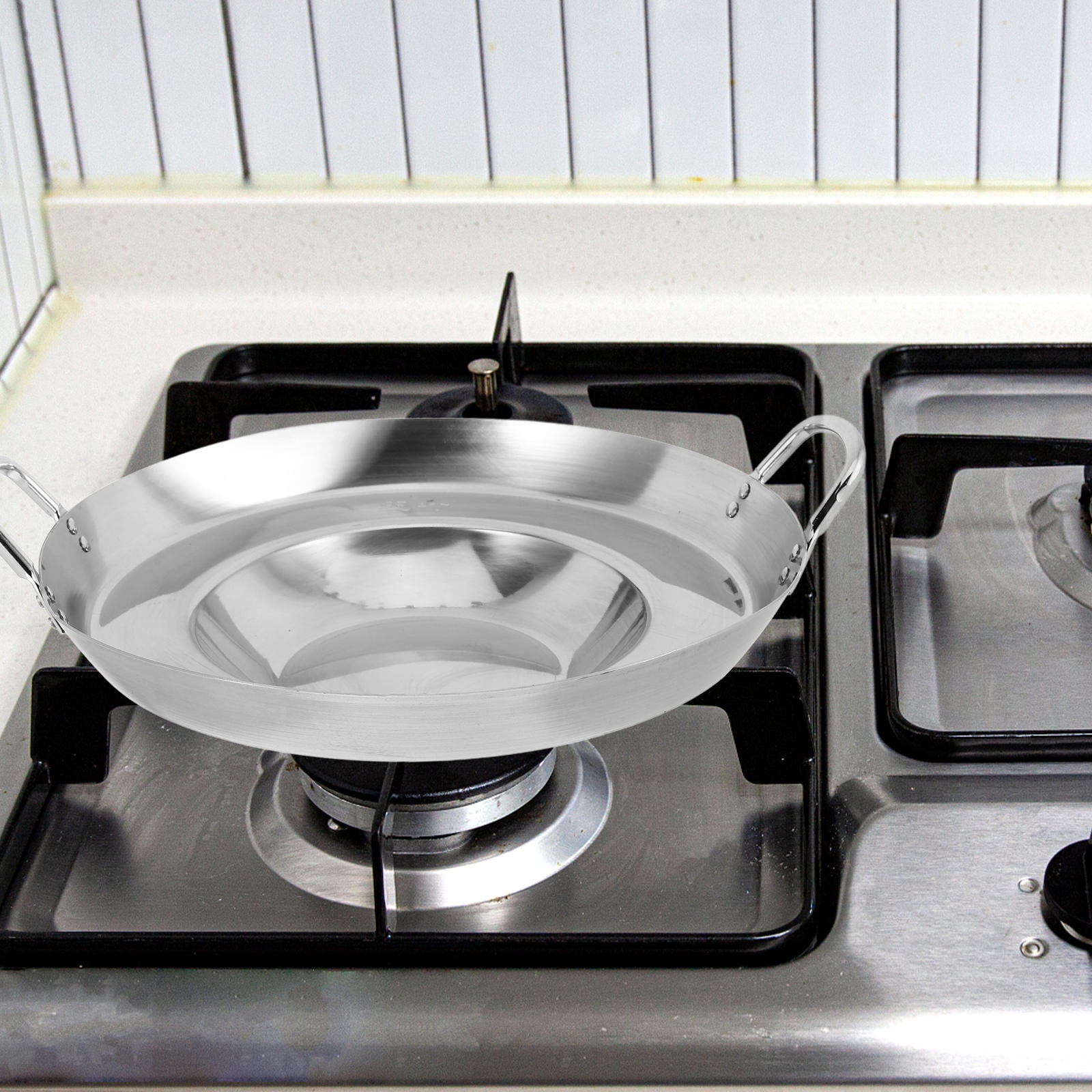 LOLIPPYY Nonstick Deep Frying Pan Silver Stainless Steel 1Pcs 16.70X14 ...