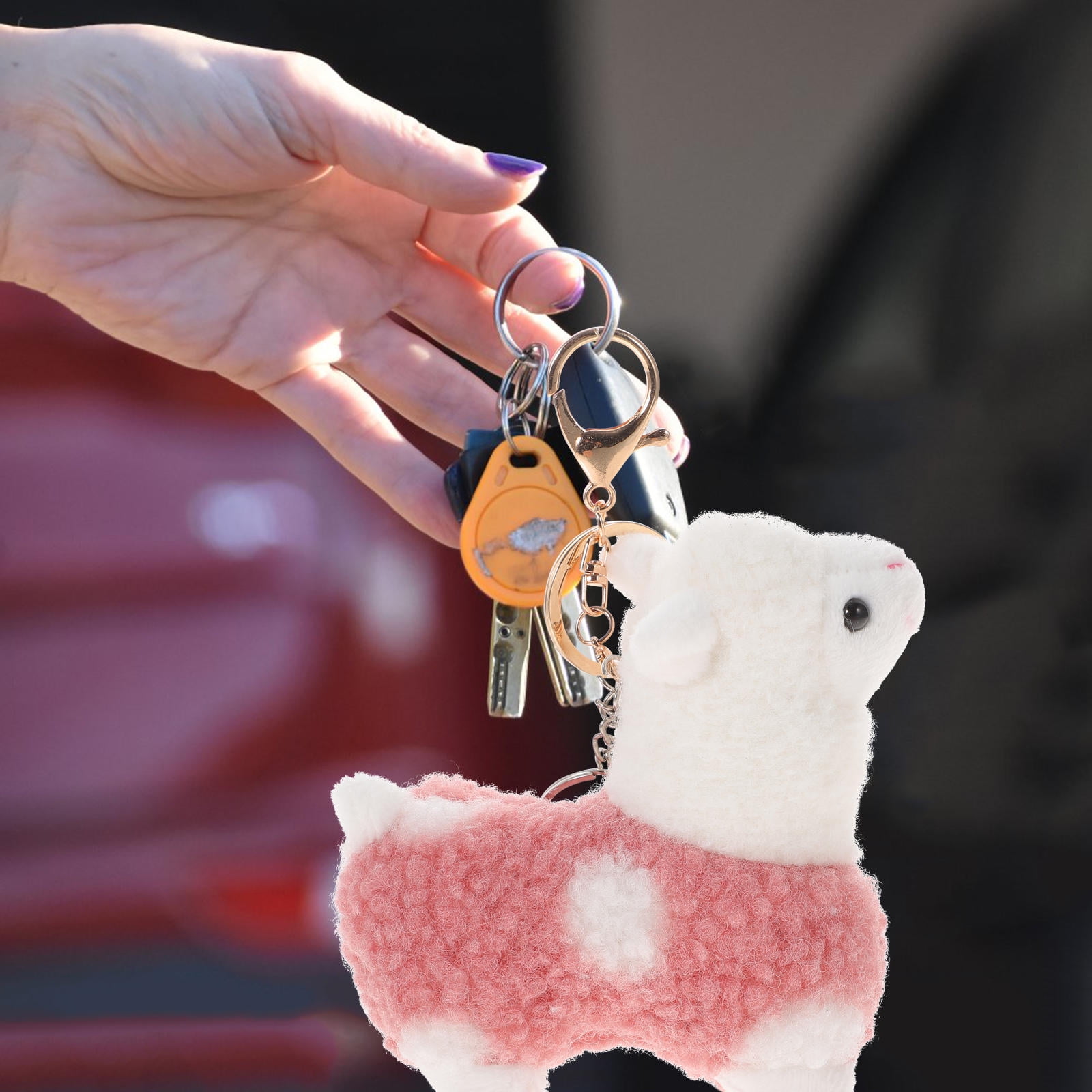 LOLIPPYY Plush Alpaca Key Chain with Alloy Purse Charms, Decorative Set ...