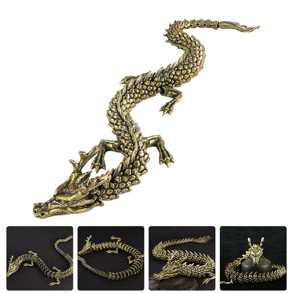 LOLIPPYY 1Set Dragon Statues And Figurines In Golden Copper For Home ...