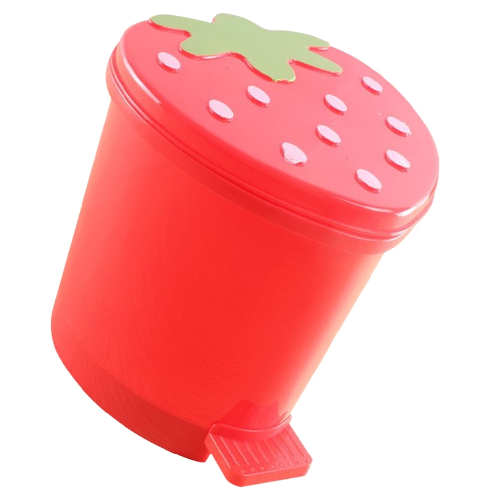LOLIPPYY Strawberry Trash Bin Cartoon Strawberry Trash Can Red 1Pack ...